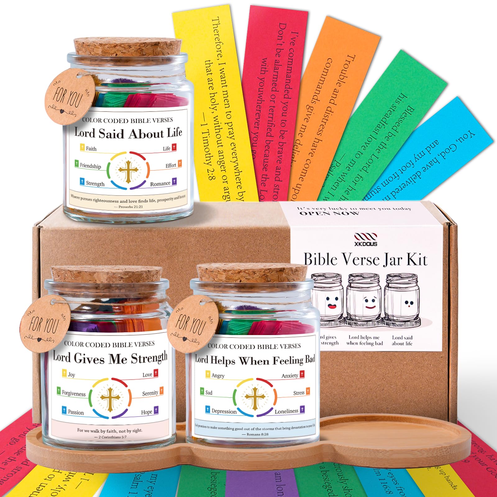 Amazon.com: XKDOUS Bible Verses Jar Kit, Scripture Prayer Cards Hope ...