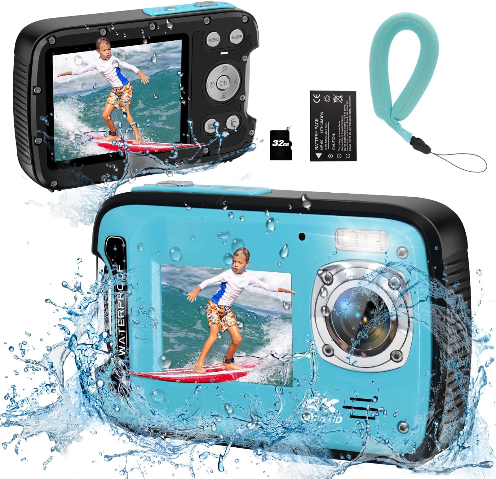 Amazon.com : YEEIN Underwater Camera 4K 48MP Autofocus Selfie Dual ...