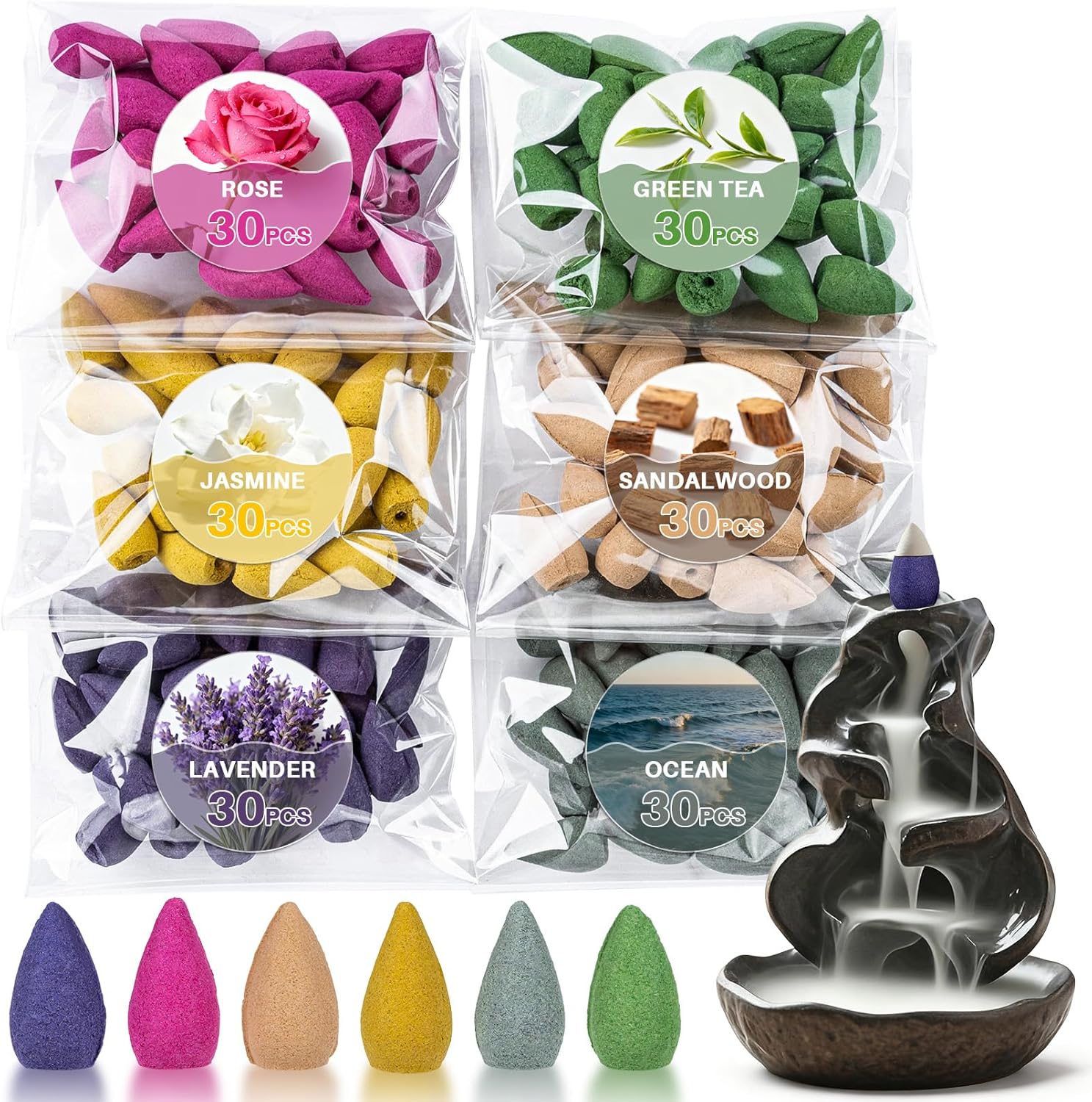 Amazon.com: Backflow Incense Cones for Waterfall - Waterfall Scented ...