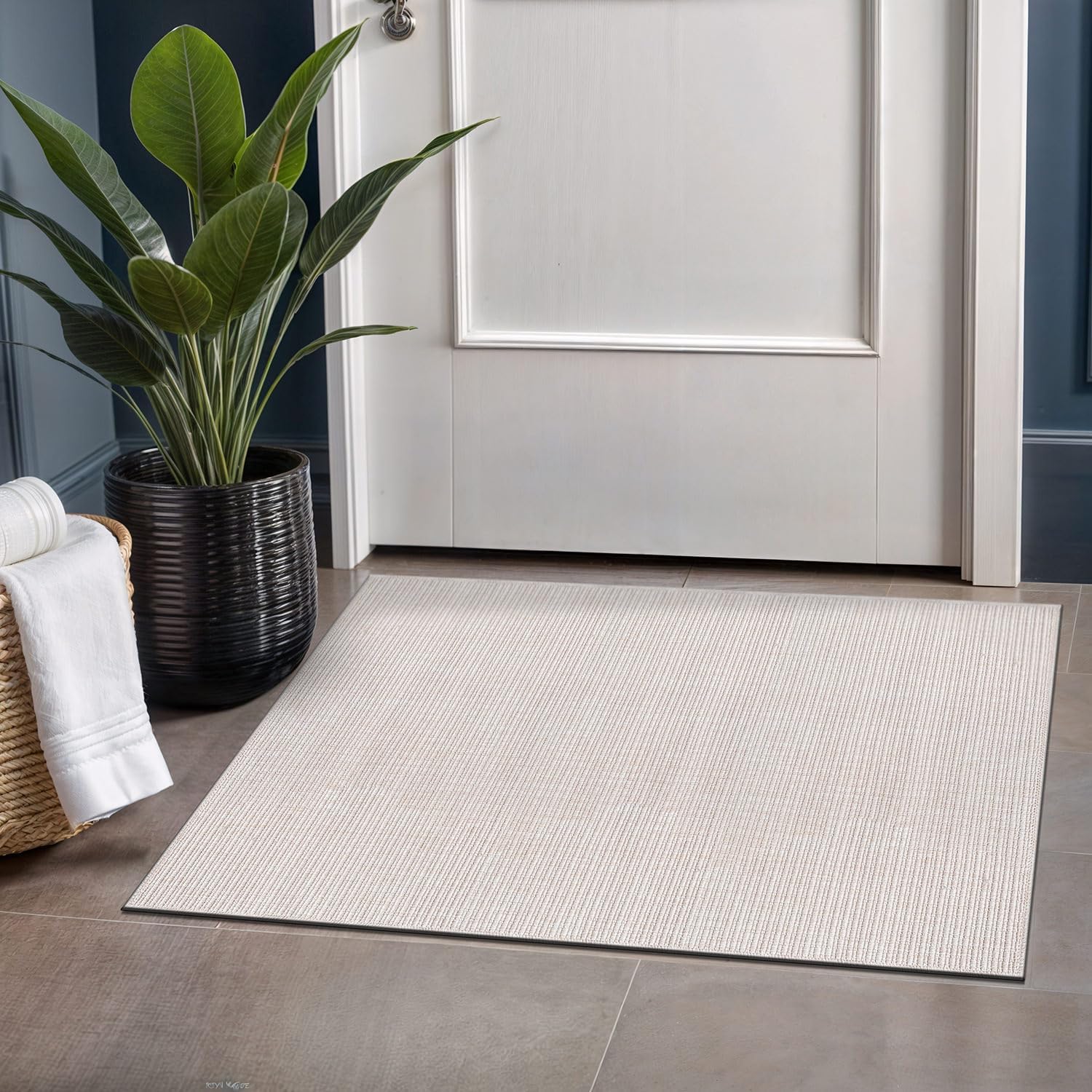 Amazon.com: Beverly Rug Easy Jute Off White Entry Rug 2x3 Solid ...