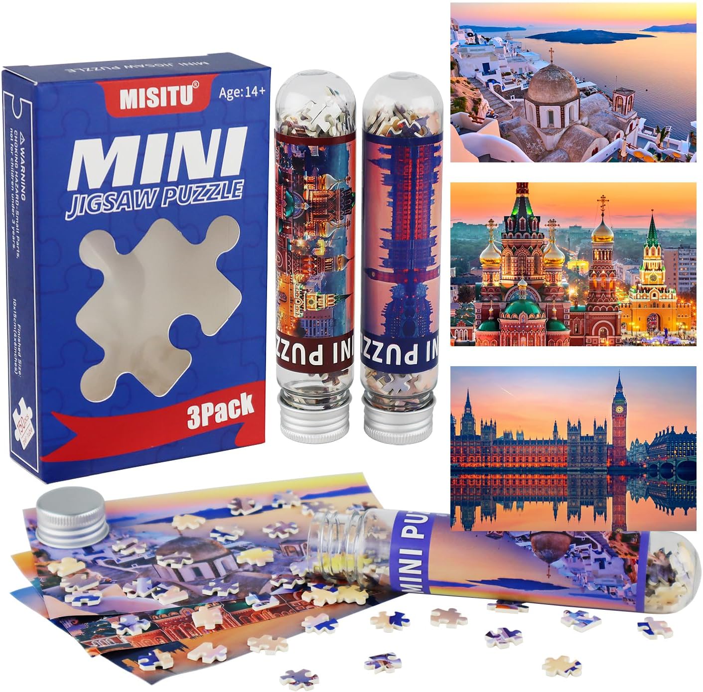 Amazon.com: MISITU Small Jigsaw Puzzles for Adults Mini Puzzles 150 ...