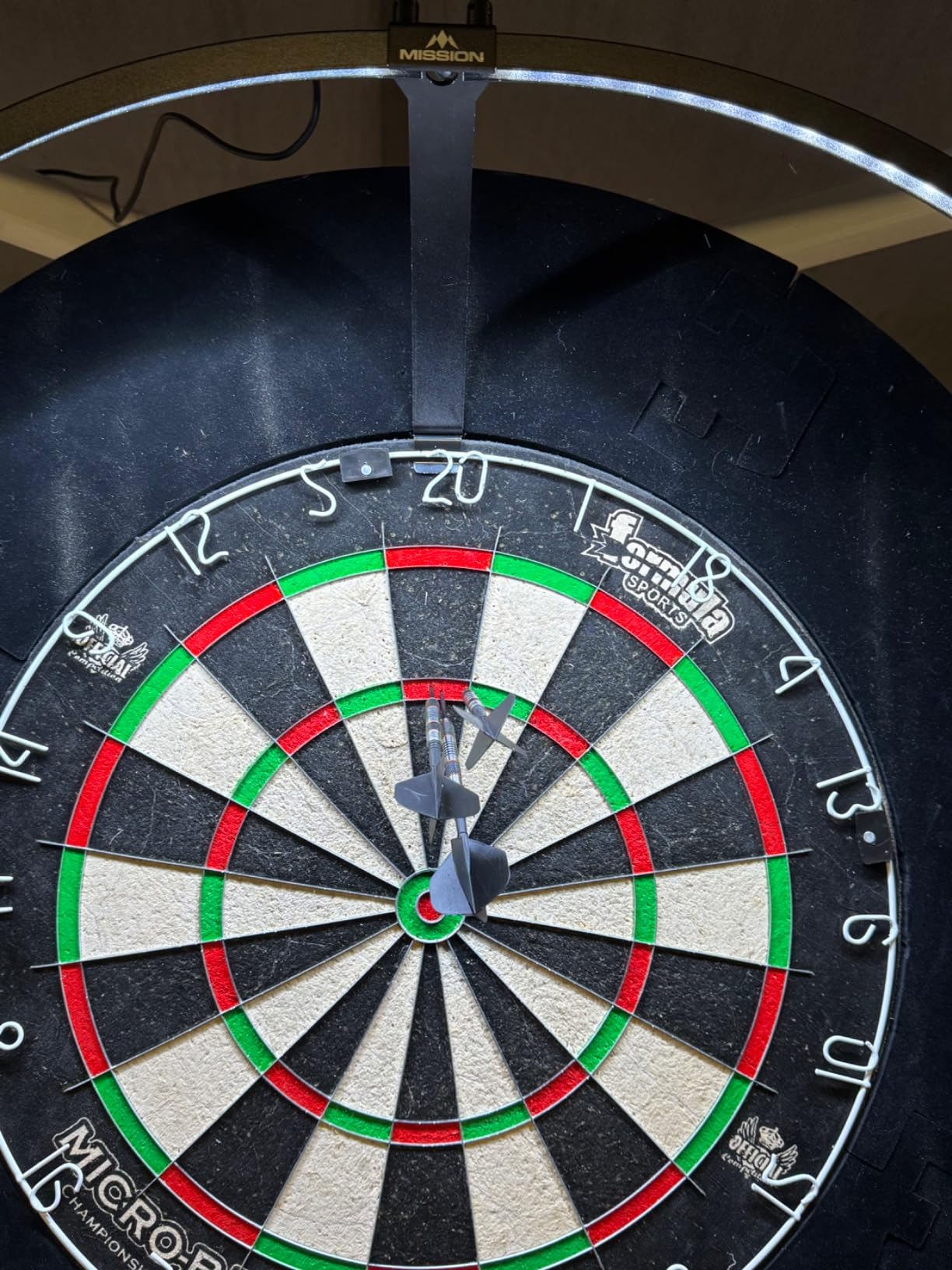 Mission Darts TOR100 Torus 100 | Dartboard LED Folding Portable Travel ...