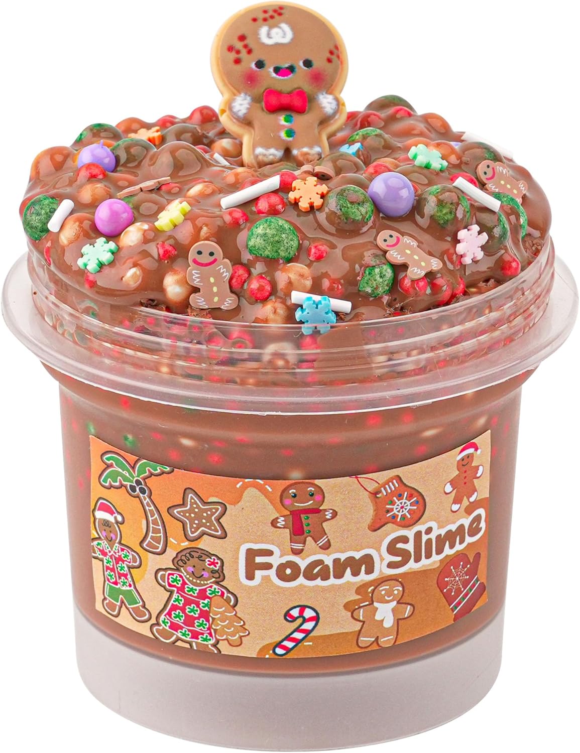 Gingerbread Man Brown Foam Slime, Good Stretchy & Non-Sticky Crunchy ...