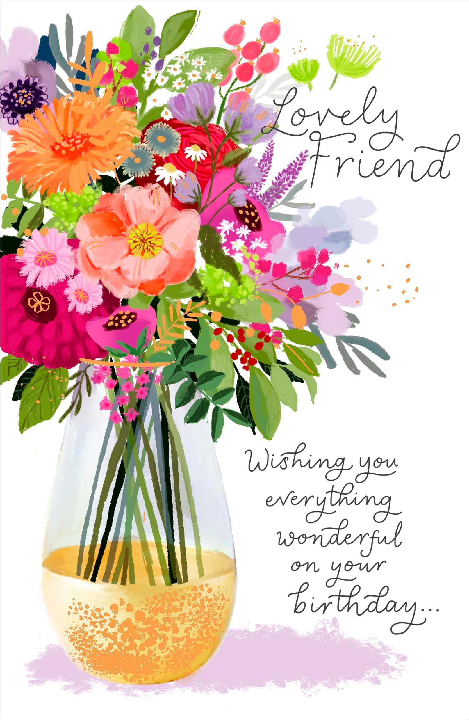 Ling Design Female Birthday Card - Handcrafted Happy Birthday Card with ...