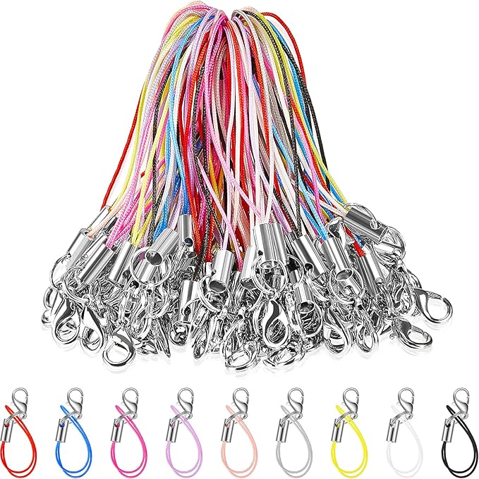 Amazon.com: Flutesan 100 Pieces Lobster Clasp Cords Clasp Cord Strap ...