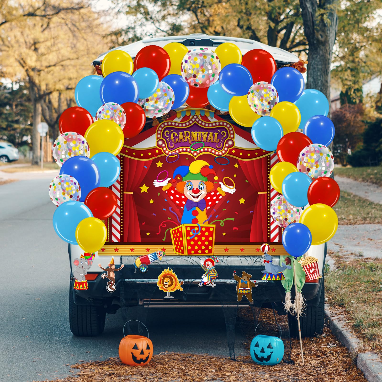 Amazon.com: Tiamon Circus Carnival Trunk or Treat Car Decorations Kit ...
