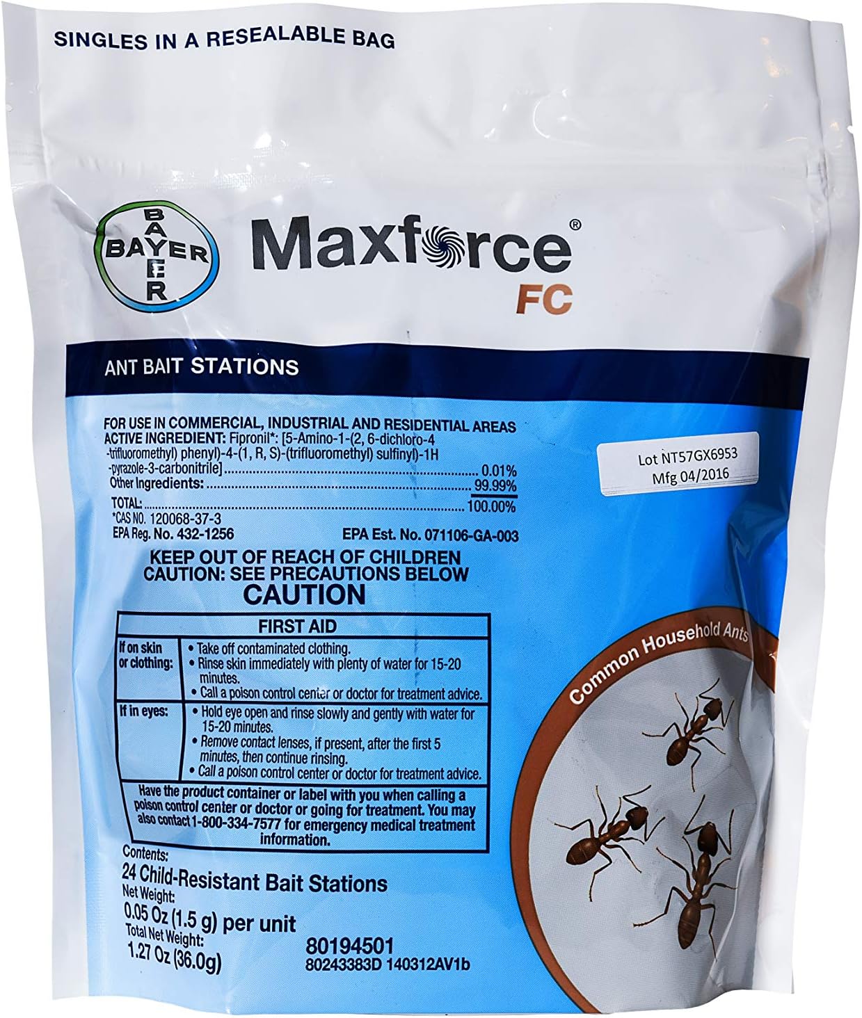 Amazon.com : Maxforce Ant Bait Stations-1 Bag with 24 bait stations ...