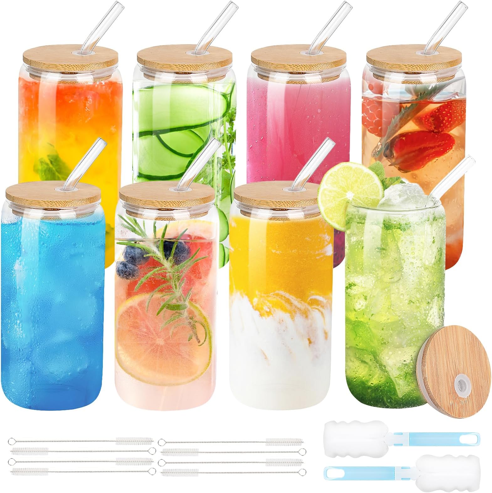 TESIN 12 Pack Sublimation Glass Cans, 16oz Frosted Sublimation Beer Can ...