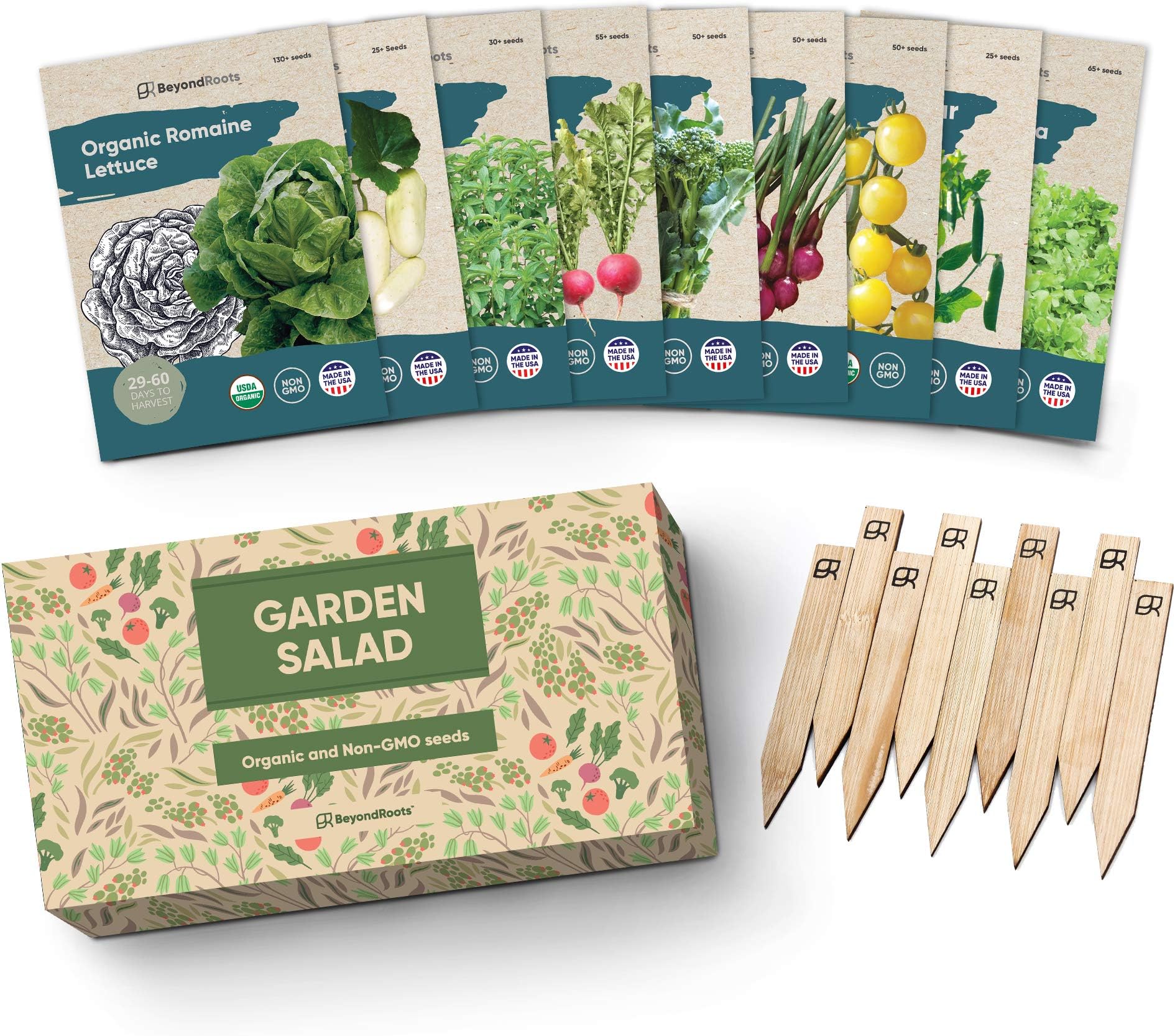 Amazon.com : Certified Organic Vegetable Seeds - 9 Heirloom Seeds for ...