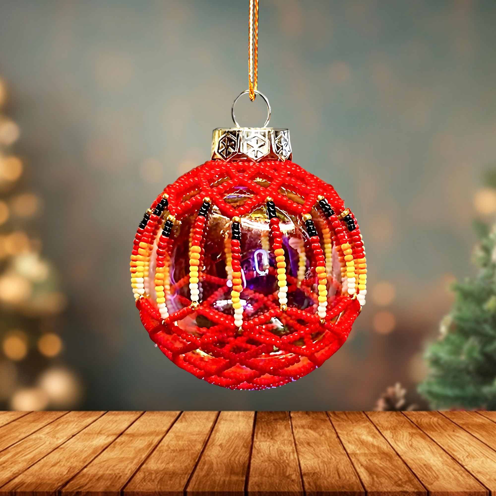 Native Handmade Christmas Ornaments Heart With New Mexico Sun Symbol