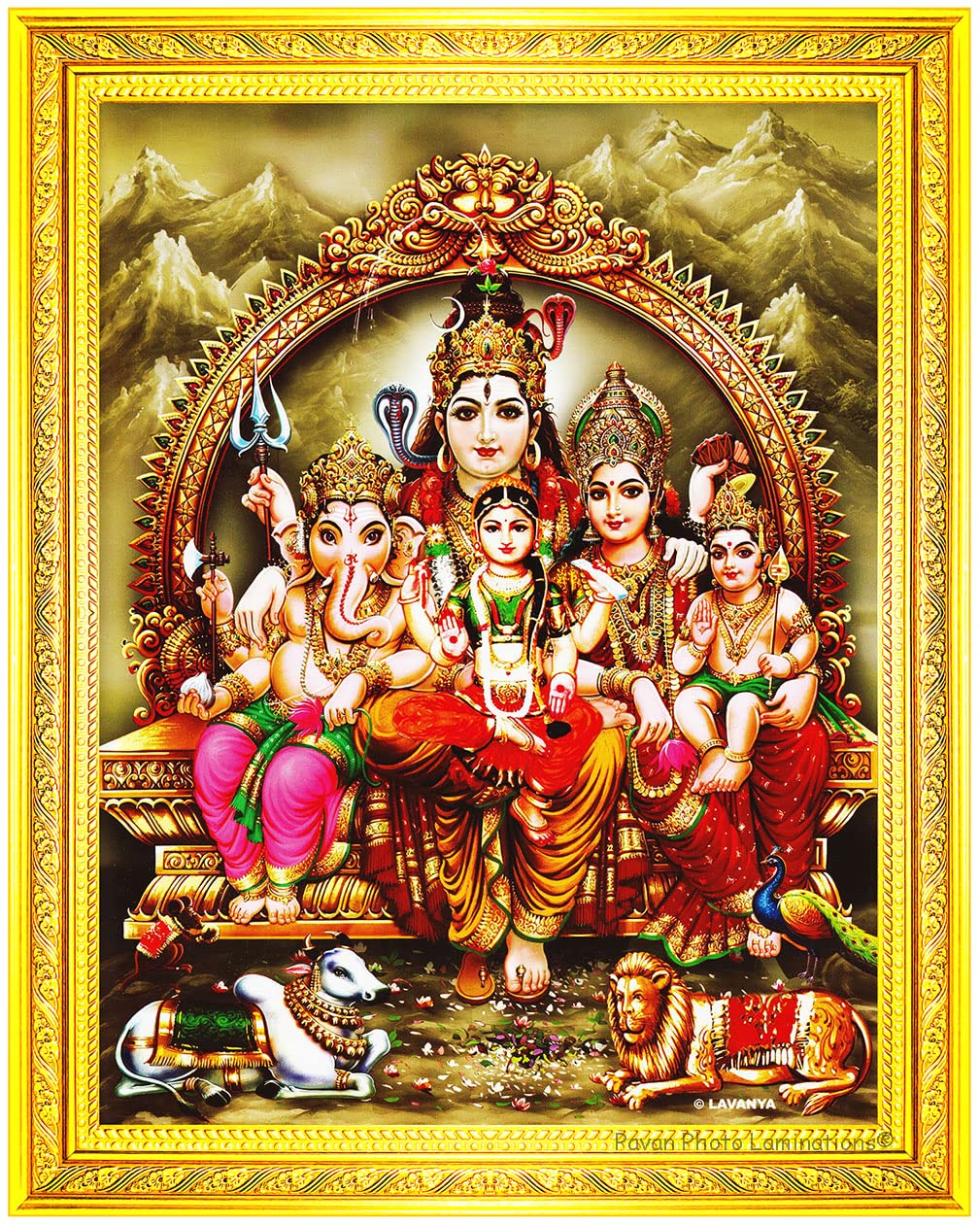 Buy Pavan Photo LaminationsShiv Parivar Family Siva Parvati Lord Shiva ...