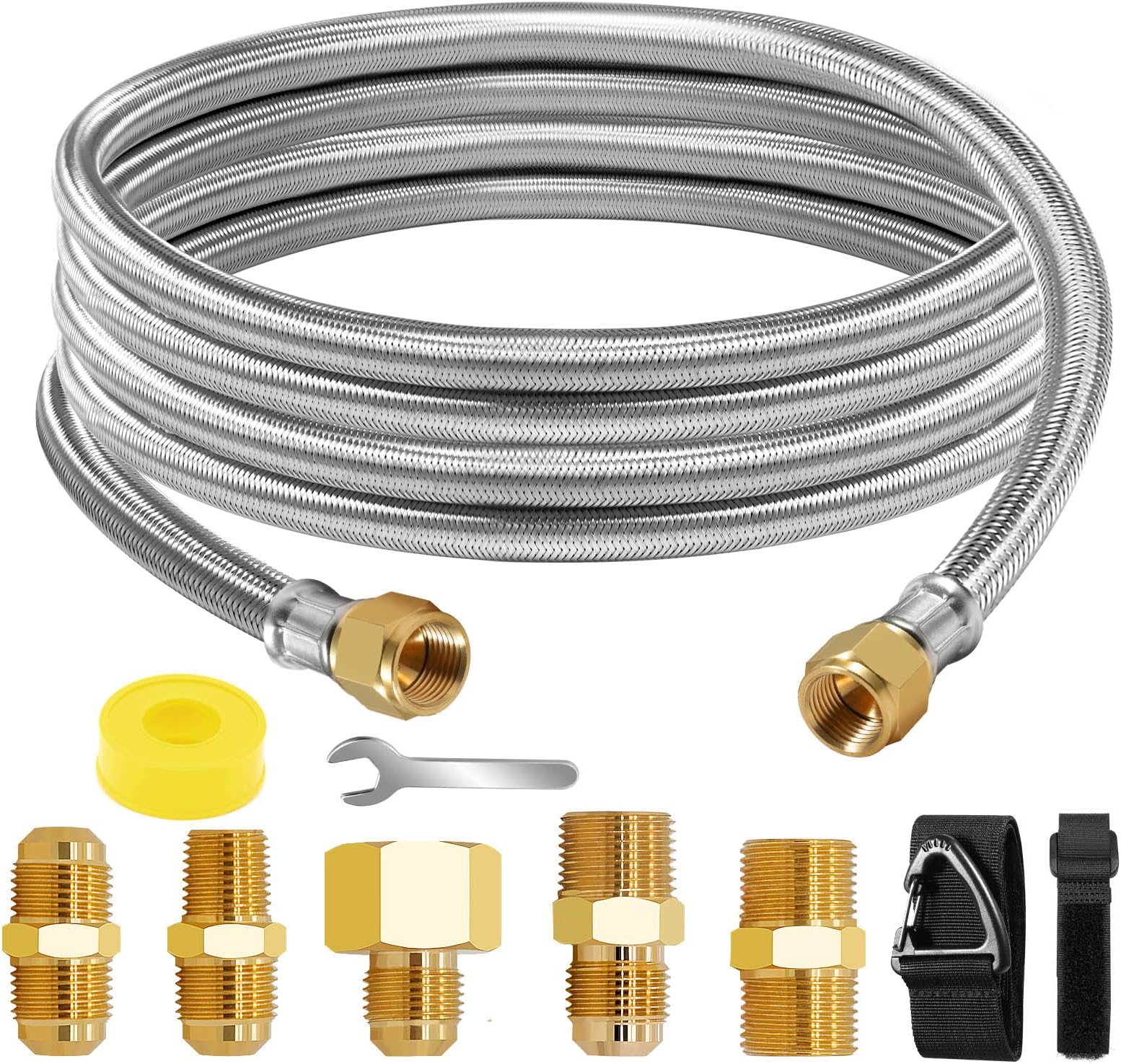 Amazon.com : 10 Feet High Pressure Braided Propane Hose Extension with ...