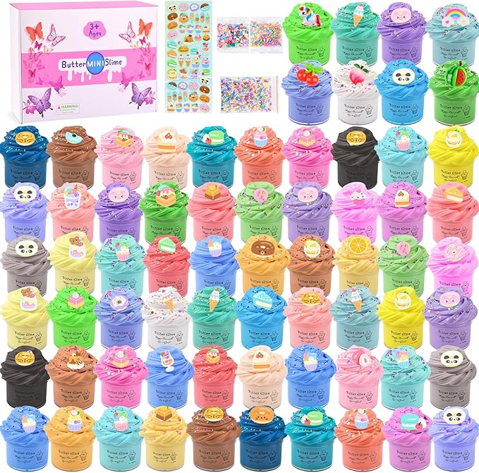 KelvSbem Butter Slime Kit, 68 Pack Mini Slimes for Kids Boys Girls ...