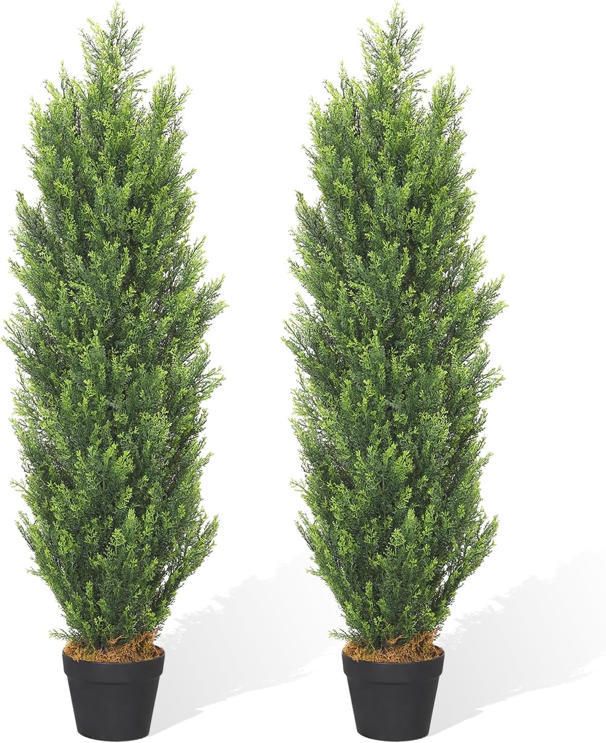 Amazon.com: LUWENER Two Artificial Cedar Topiary Trees 4FT Tall,Fake ...