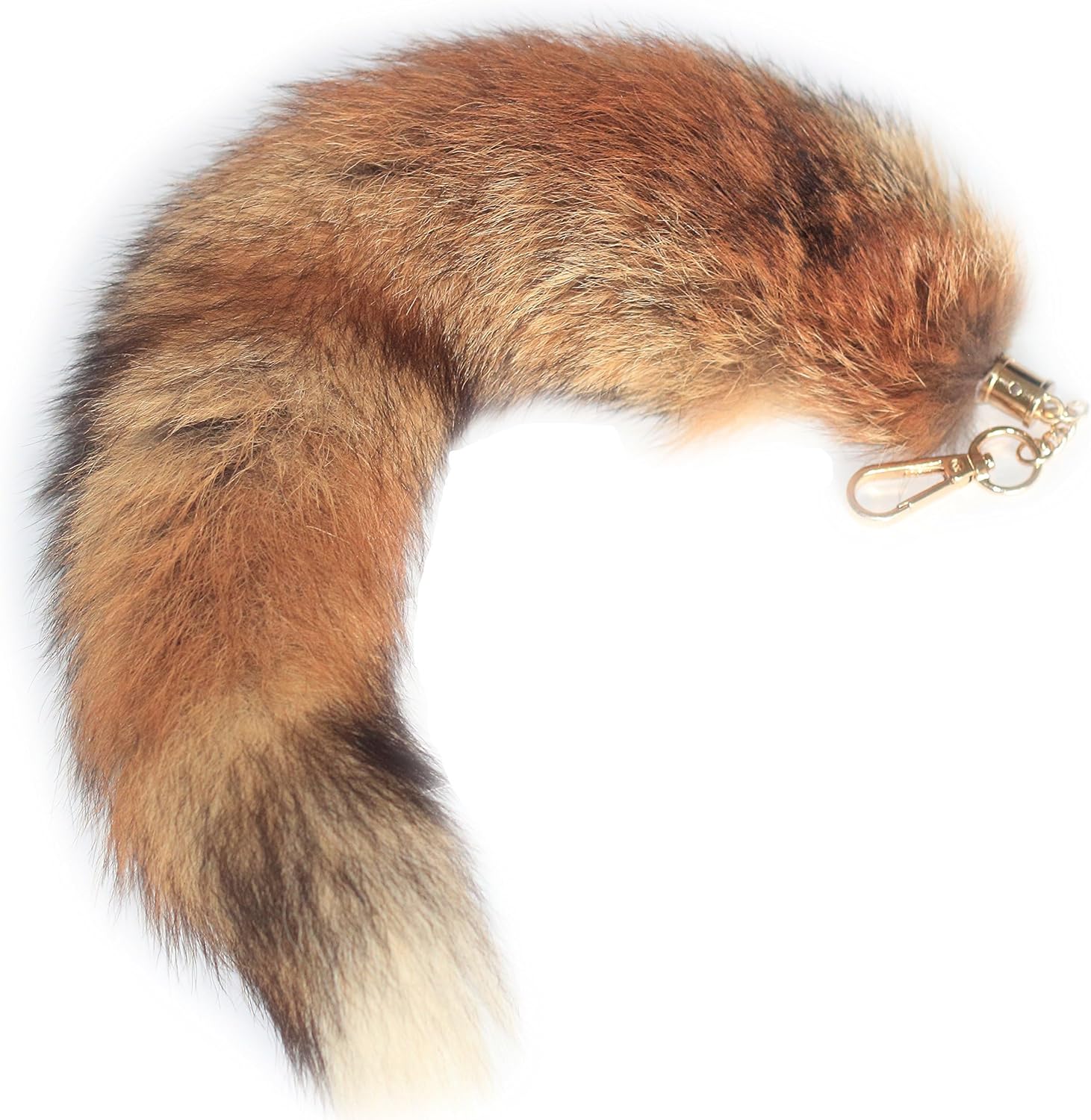 Amazon.com: Red Fox Tail Keychain – Luxurious Genuine Fur with Gold ...