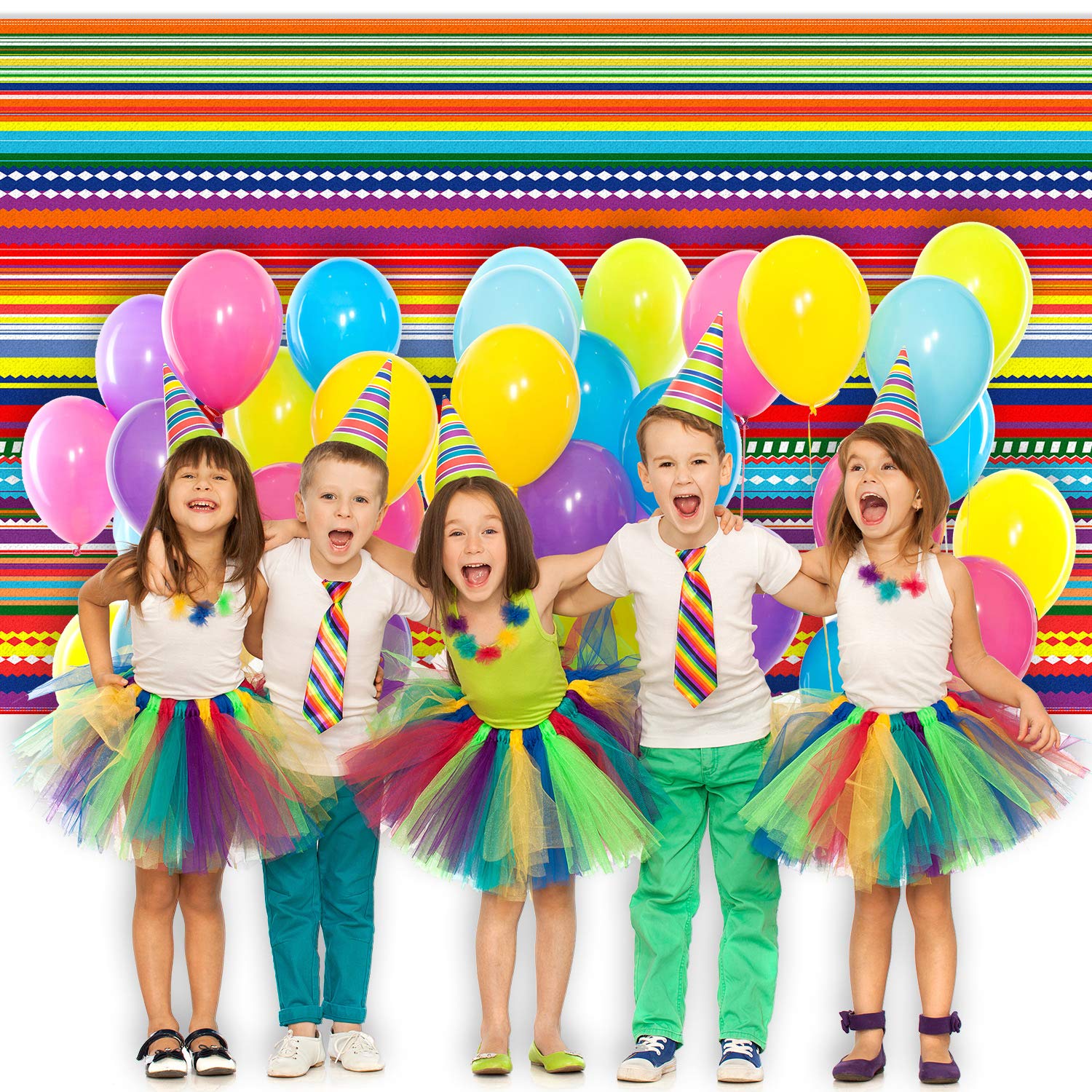 Buy Color Fiesta Theme Party Decoration Supplies Extra Large Stripes ...