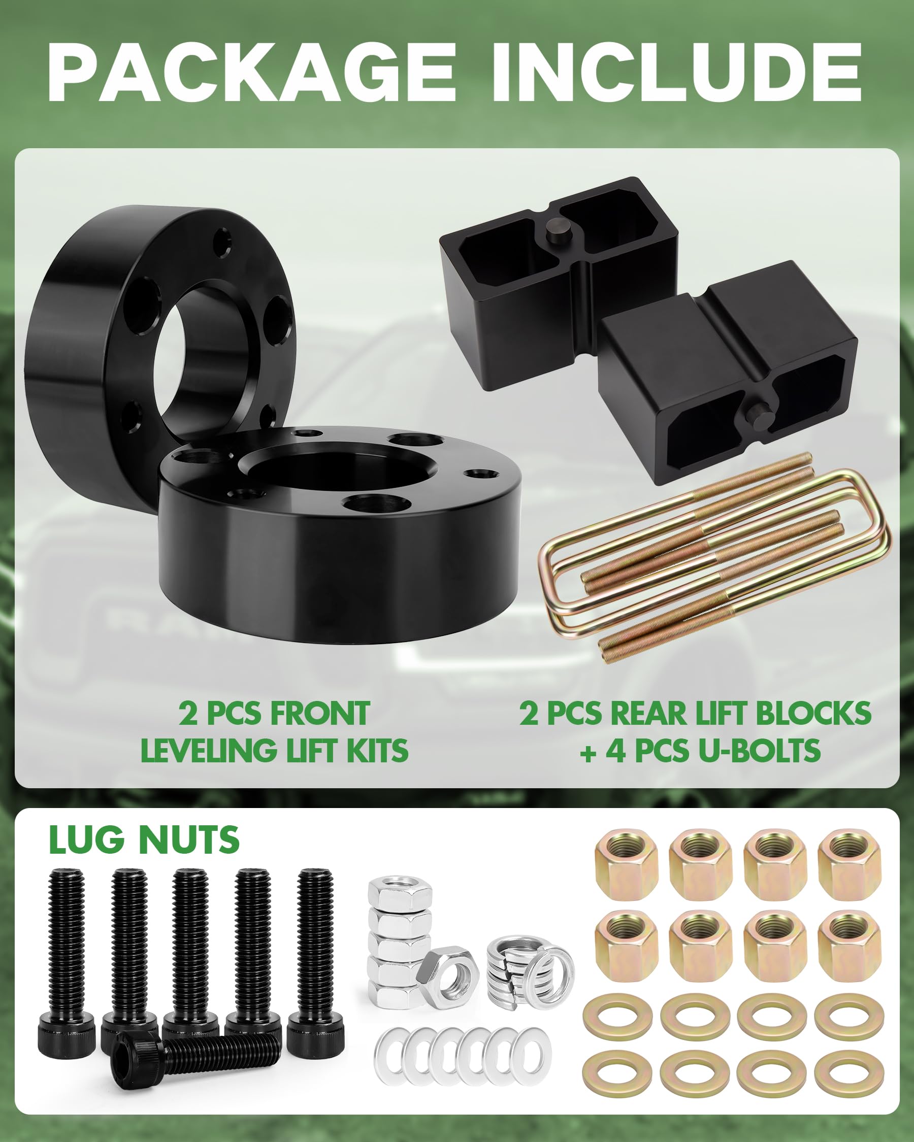 Snapklik.com : Glorider 3 Front And 2 Rear Leveling Kit For Silverado ...