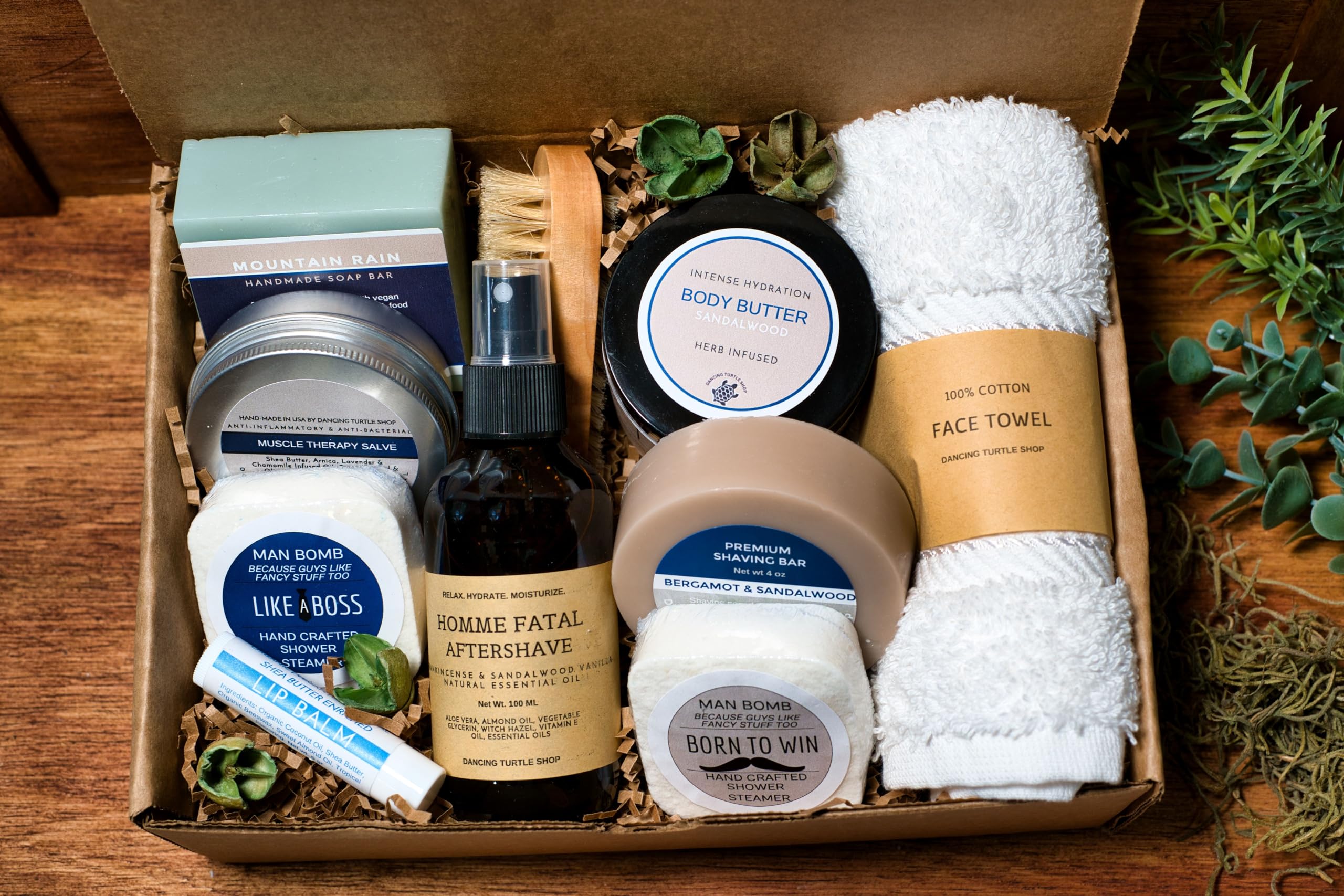 Amazon.com : Luxury Sandalwood Spa Gift Set for Men | Organic Bath and ...