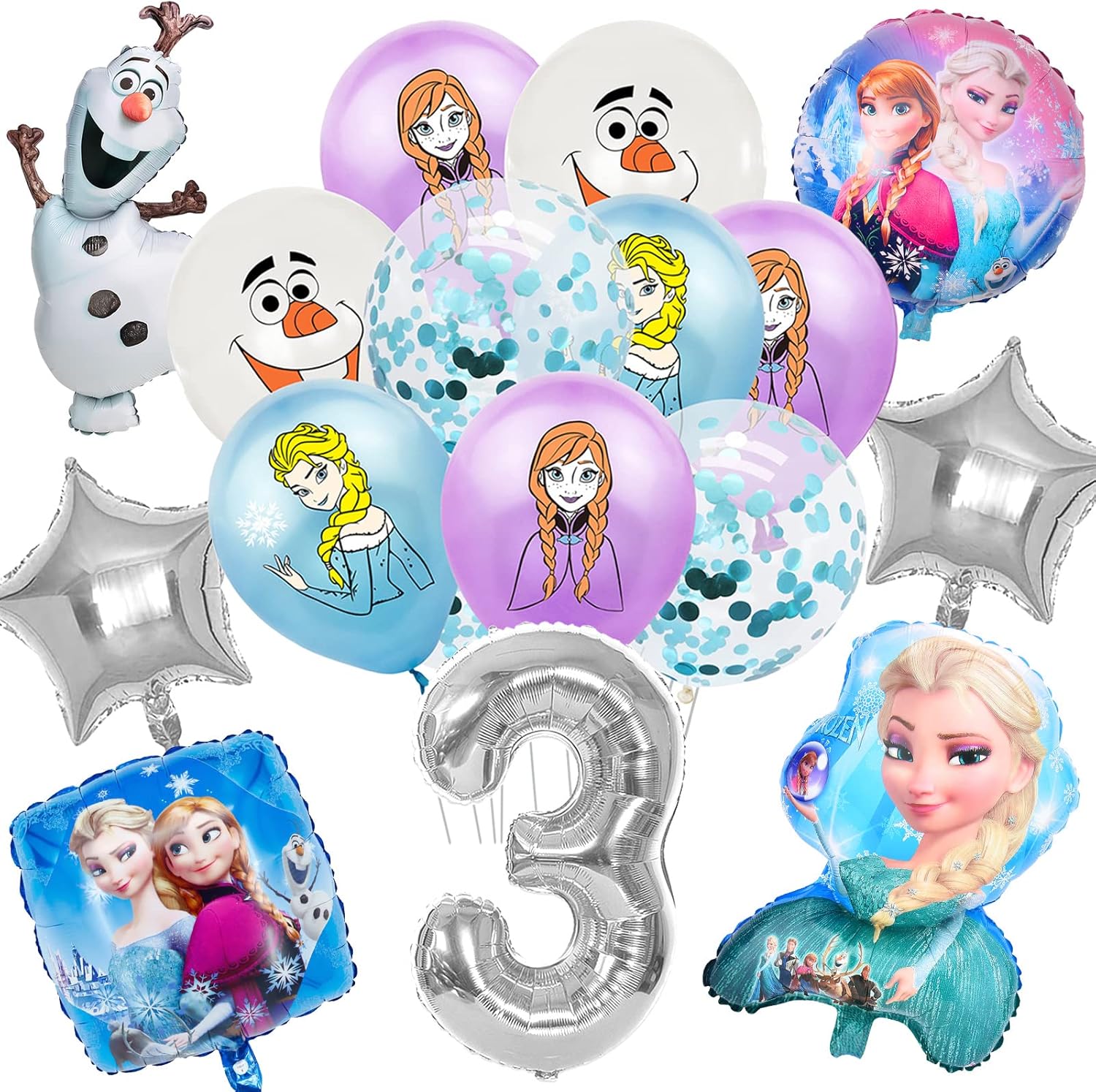 Amazon.com: 19 PCS Frozen Party Balloons Frozen Themed Birthday Party ...