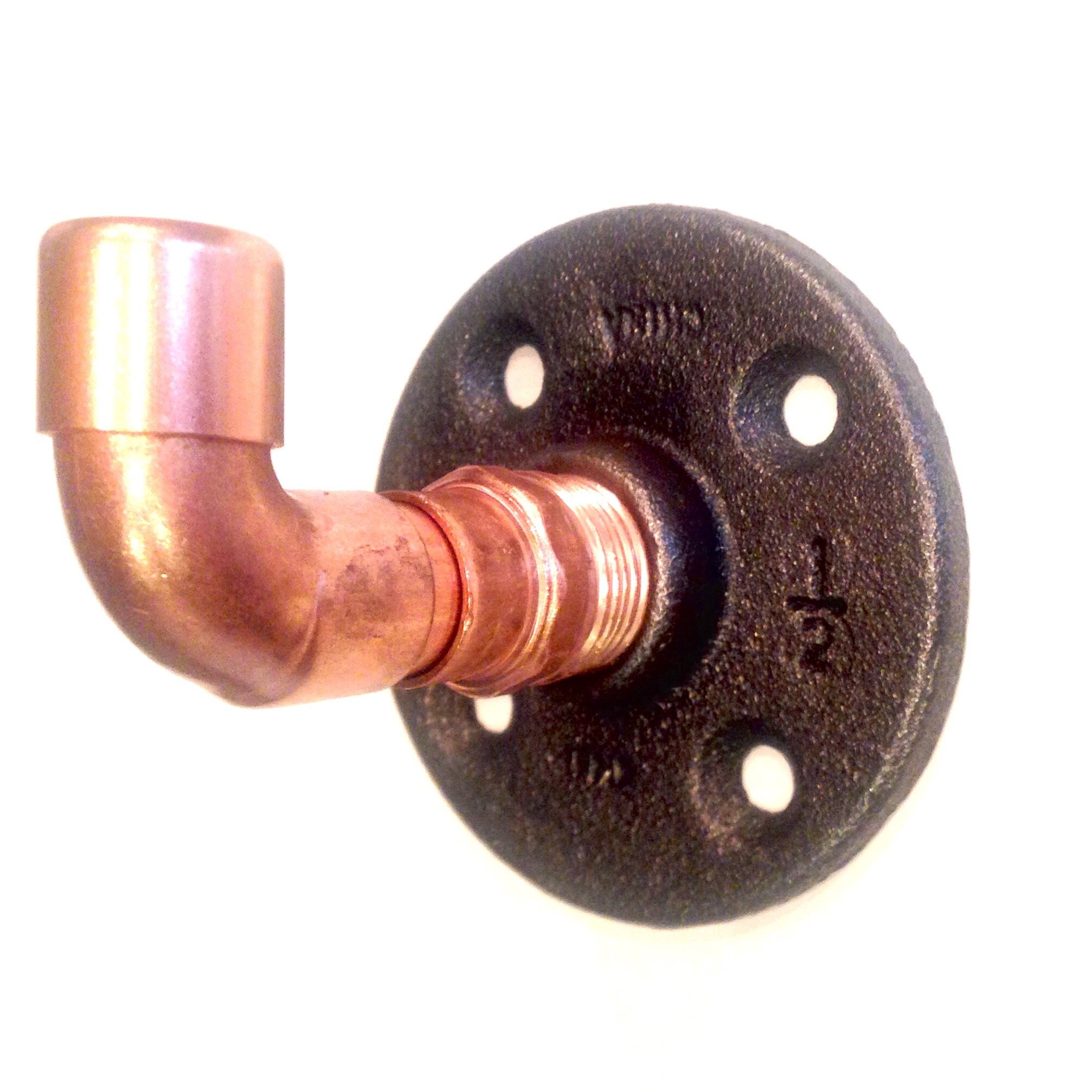 Amazon.com: Industrial Copper Pipe Wall Hook and/or Curtain tie Back ...