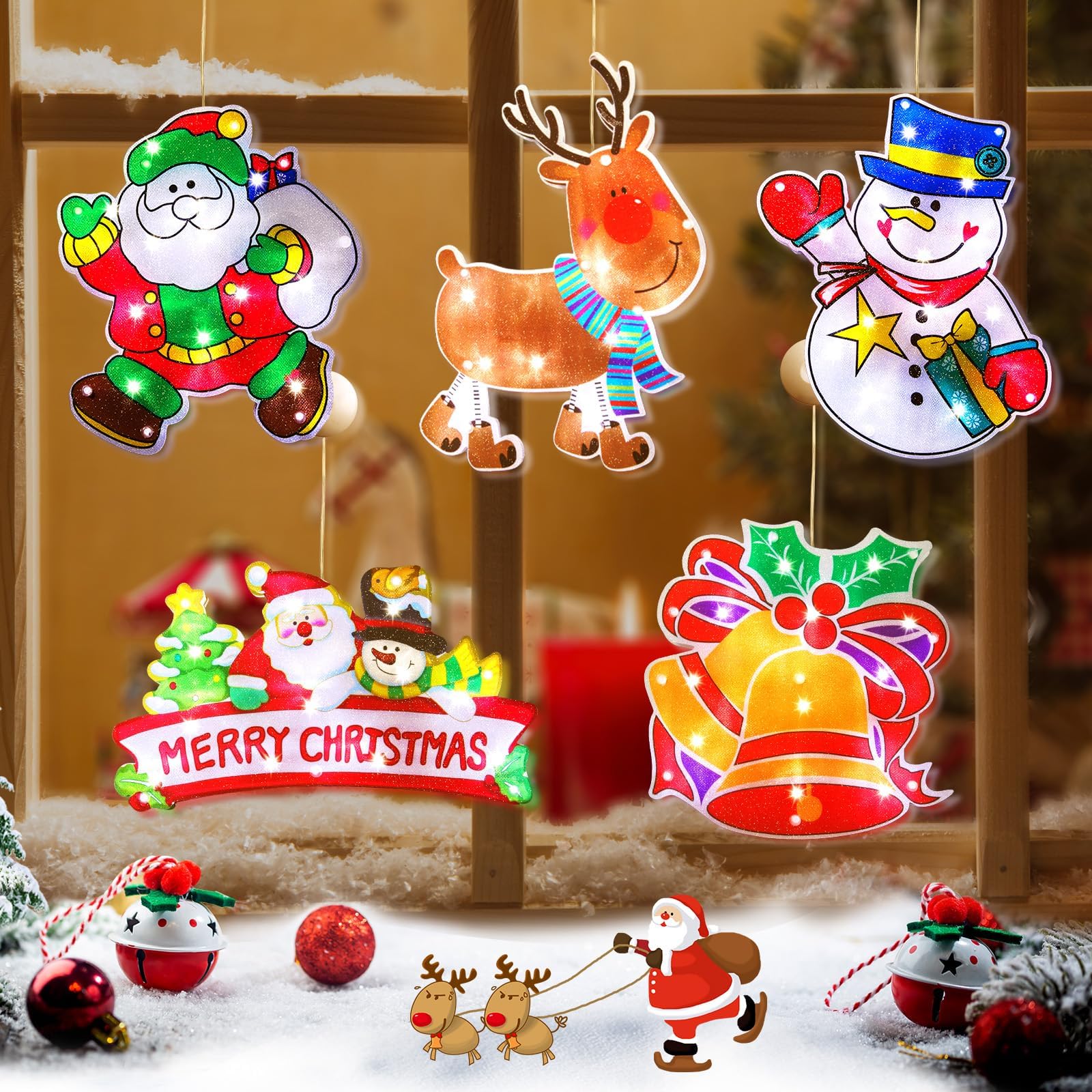 Amazon.com: Vintage Christmas Window Lights 6PCS Decorations Christmas ...