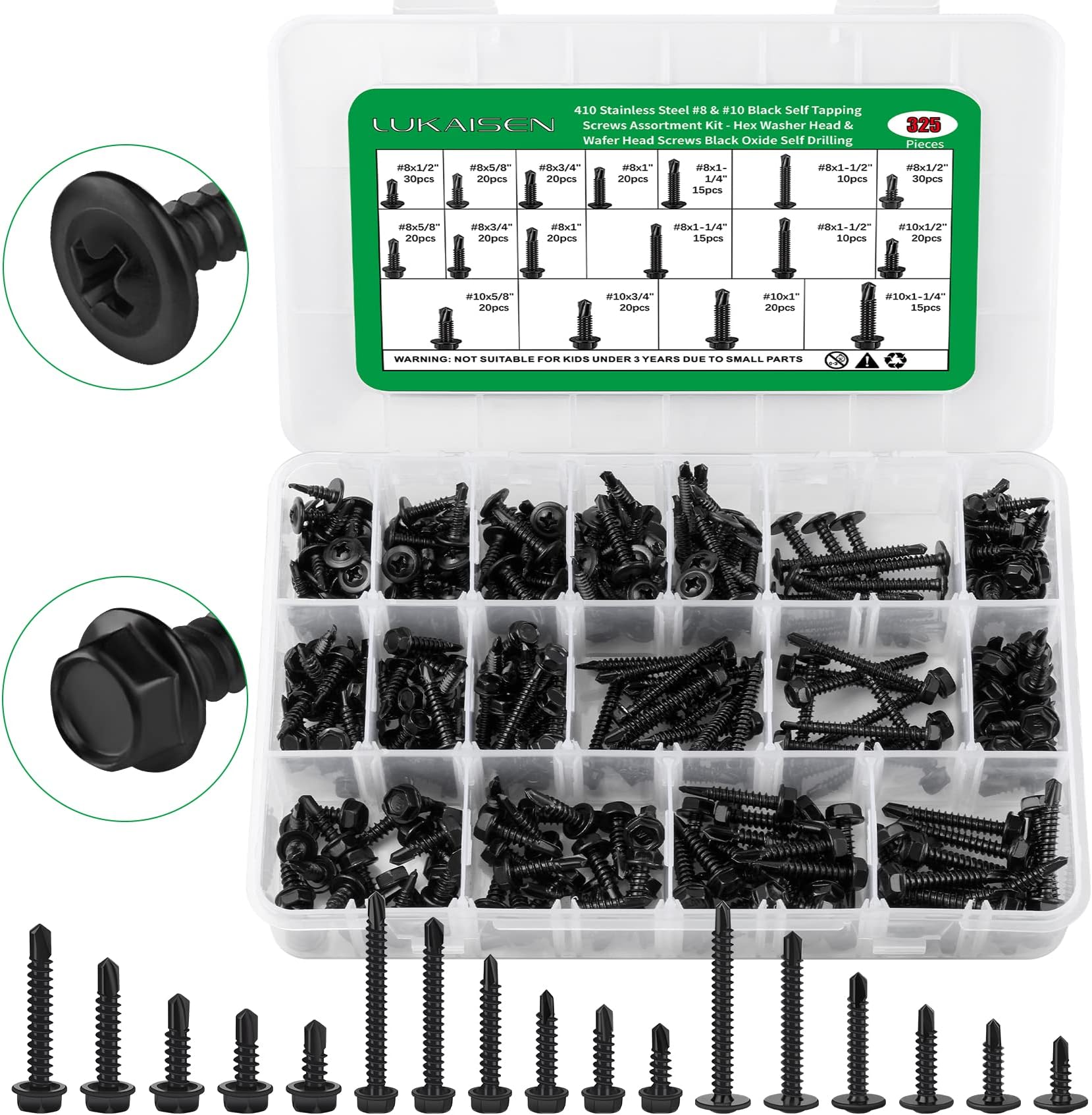 Amazon.com: 550 Piece Sheet Metal Screw Assortment : Industrial ...