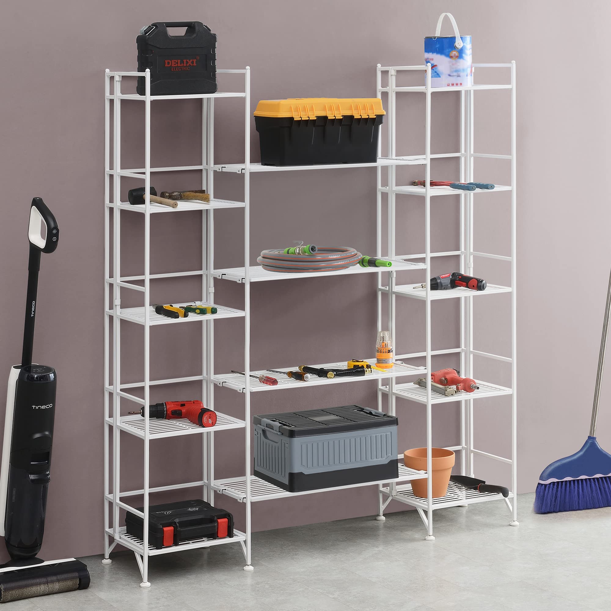 Convenience Concepts Xtra Storage Shelves - 5 Tier Folding Metal ...