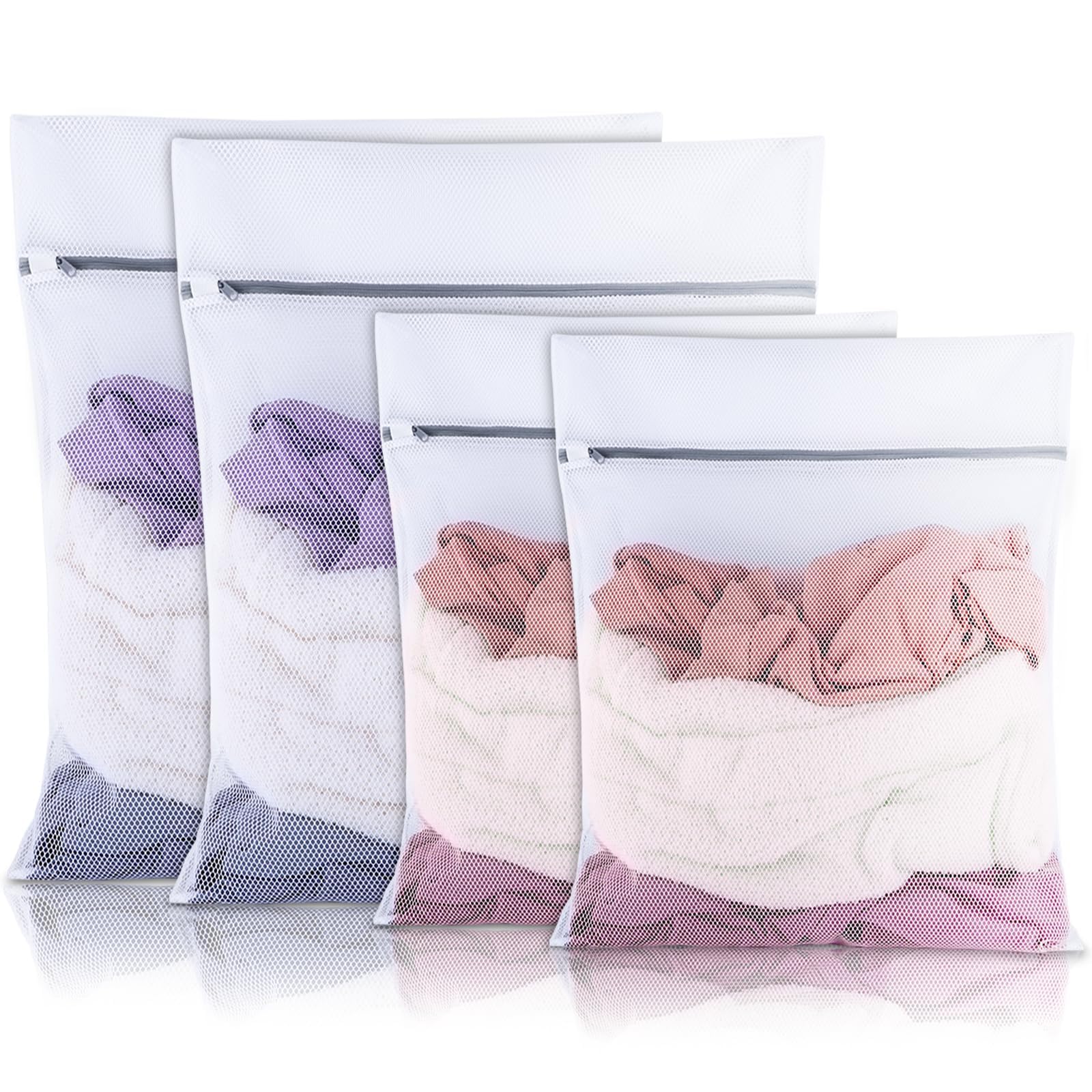 4 Pcs Mesh Laundry Bags, Laundry Bags for Washing Machine, 60x50cm ...