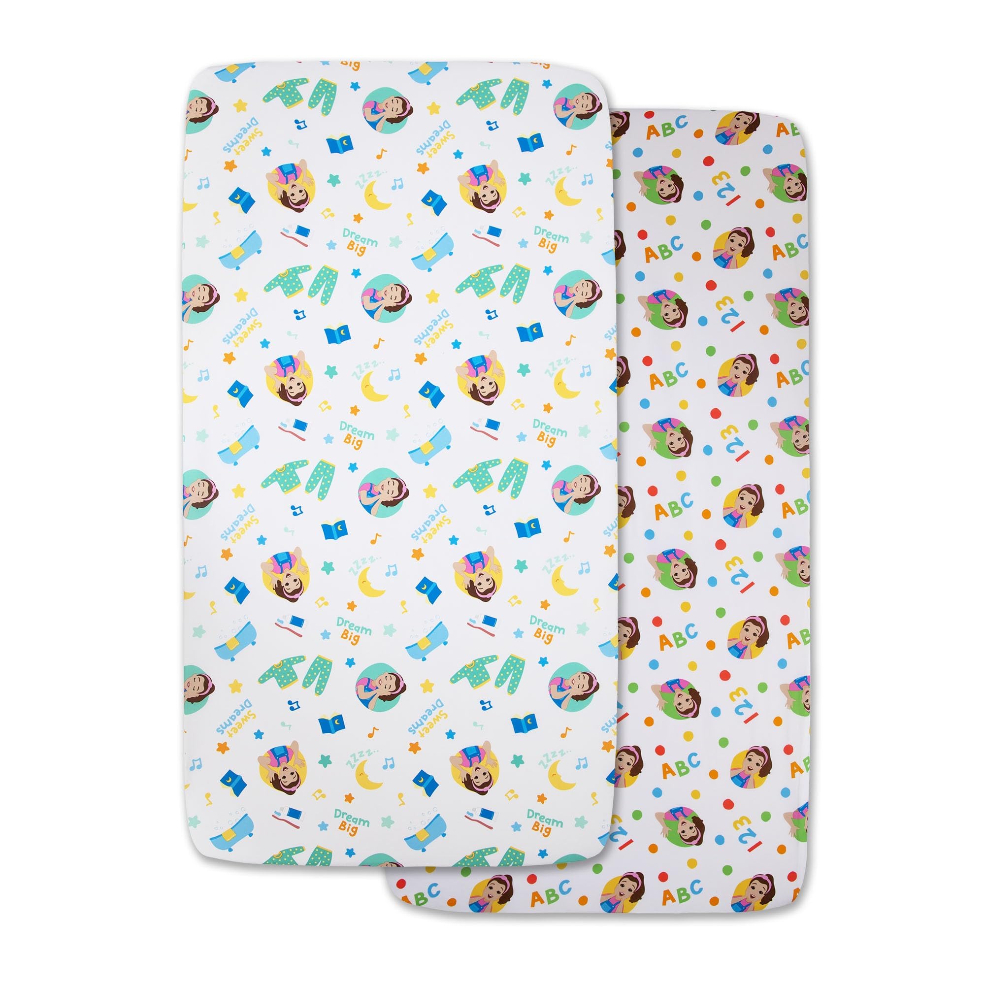 Amazon.com: Ms. Rachel 2 Piece Toddler Sheet Set - Includes Two Fitted ...
