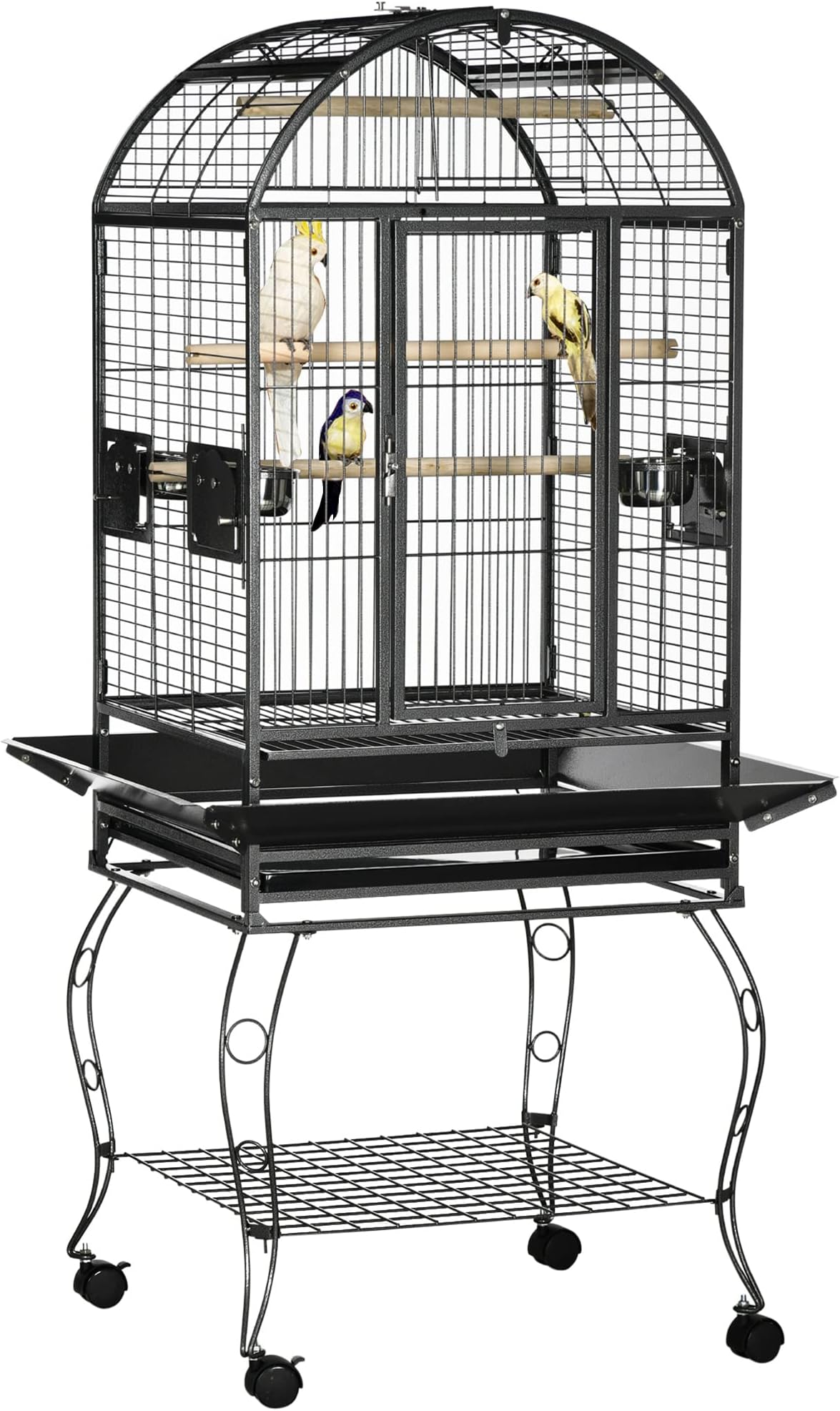 PawHut 66" Bird Cage Parrot Cage for Conures, Cockatiels, Parrotlet ...