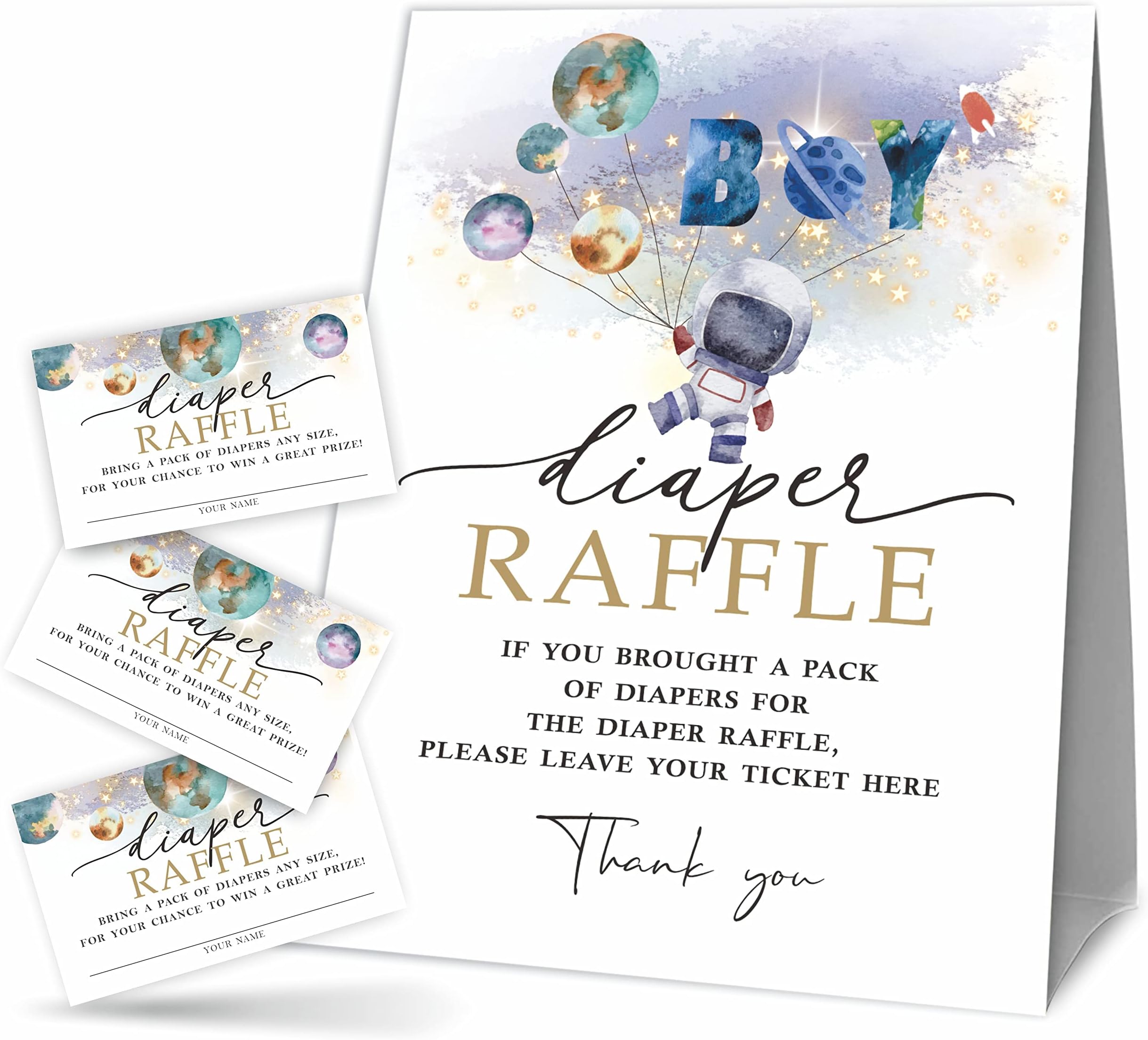 Amazon.com: Diaper Raffle Game Kit For Baby Shower(1 Standing Sign + 50 ...
