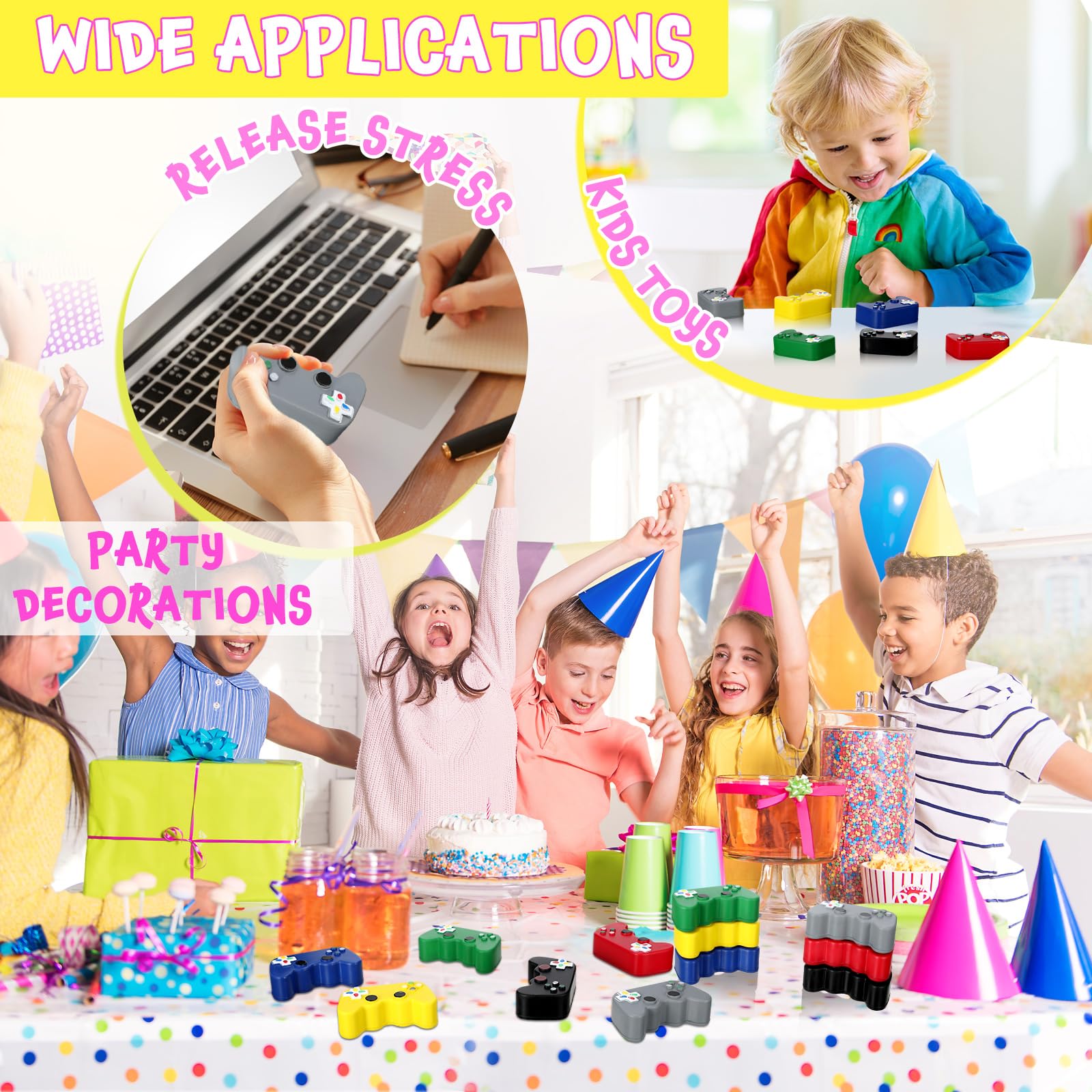 Snapklik.com : 24 Pcs Video Game Party Favors Gamer Video Game ...