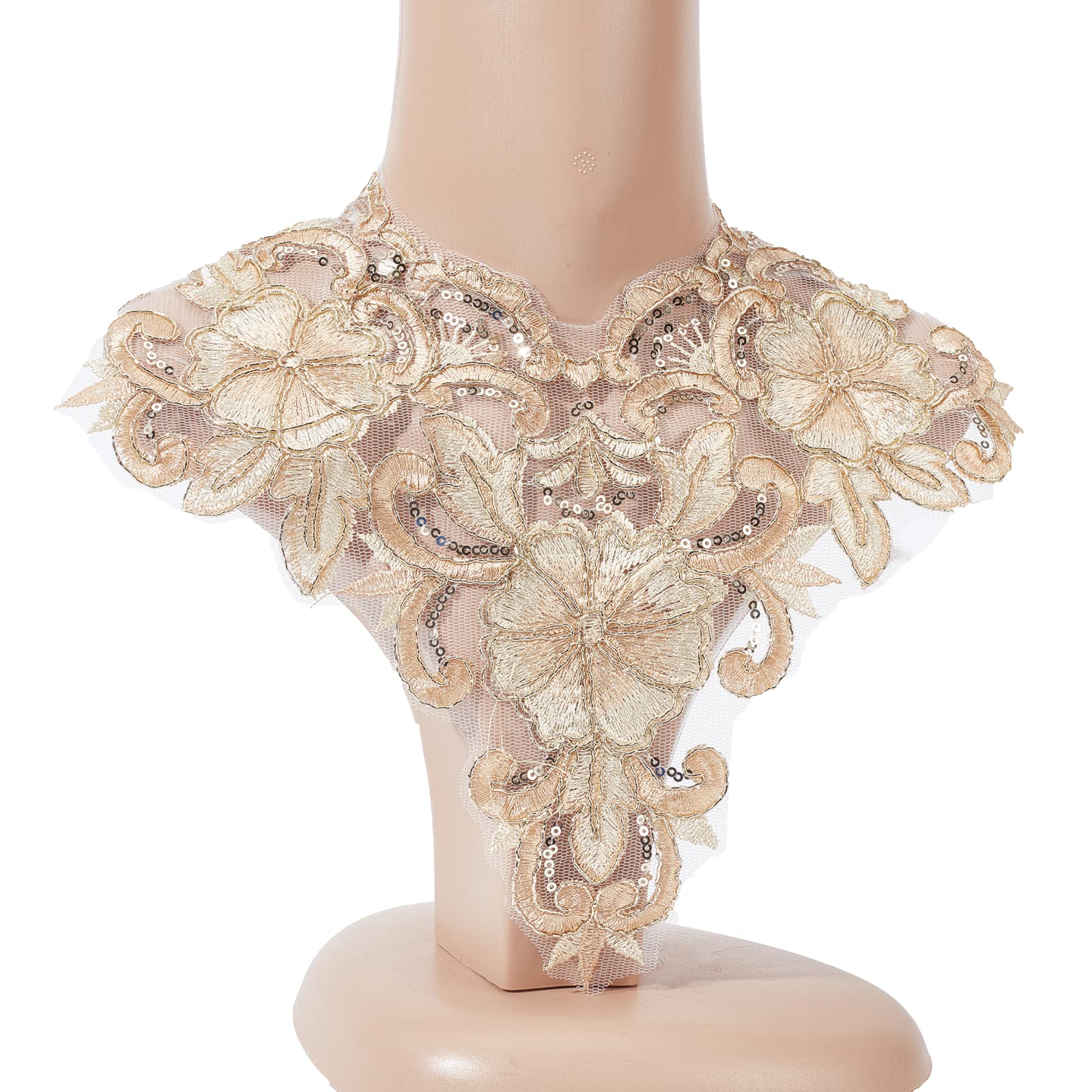 Amazon.com: PLIGREAT 4 Pcs Embroidered Lace Collars, Neckline ...