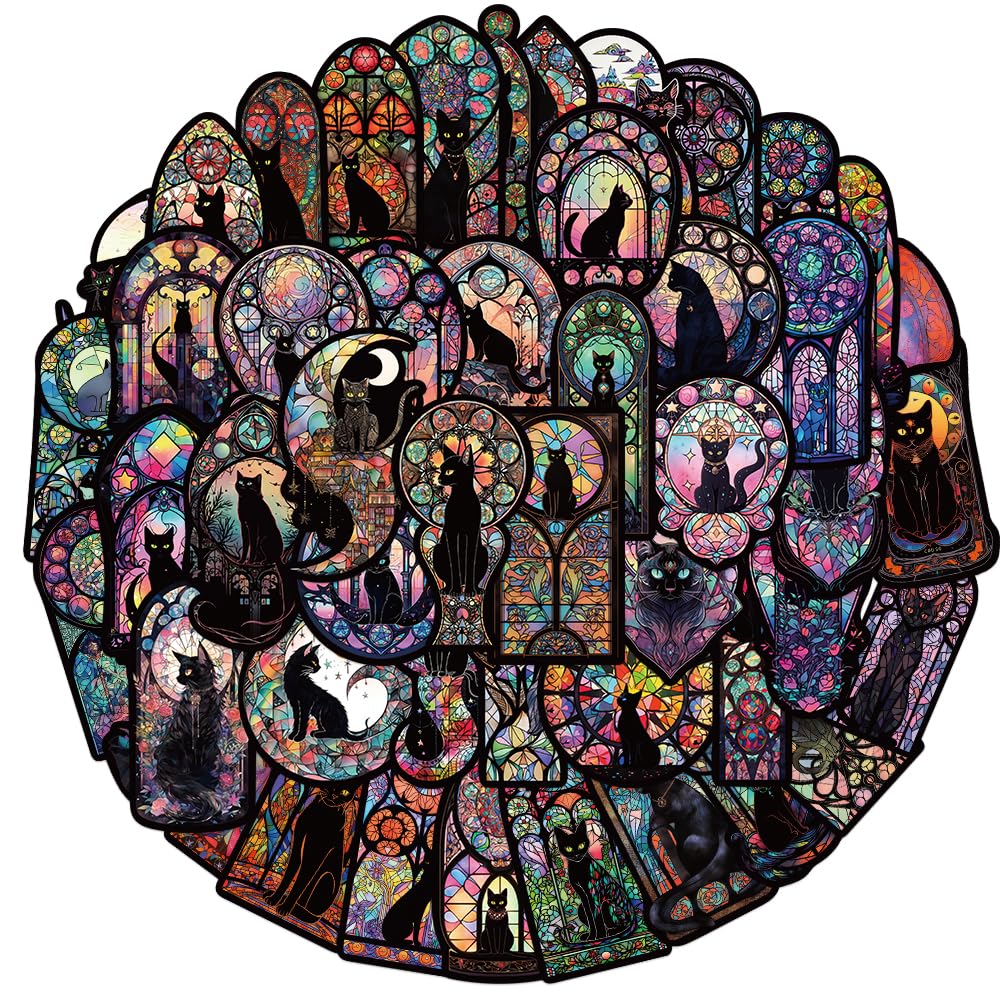 Amazon.com: 50Pcs Gothic Cat Stickers Decal, Graffiti Dark Kitty ...