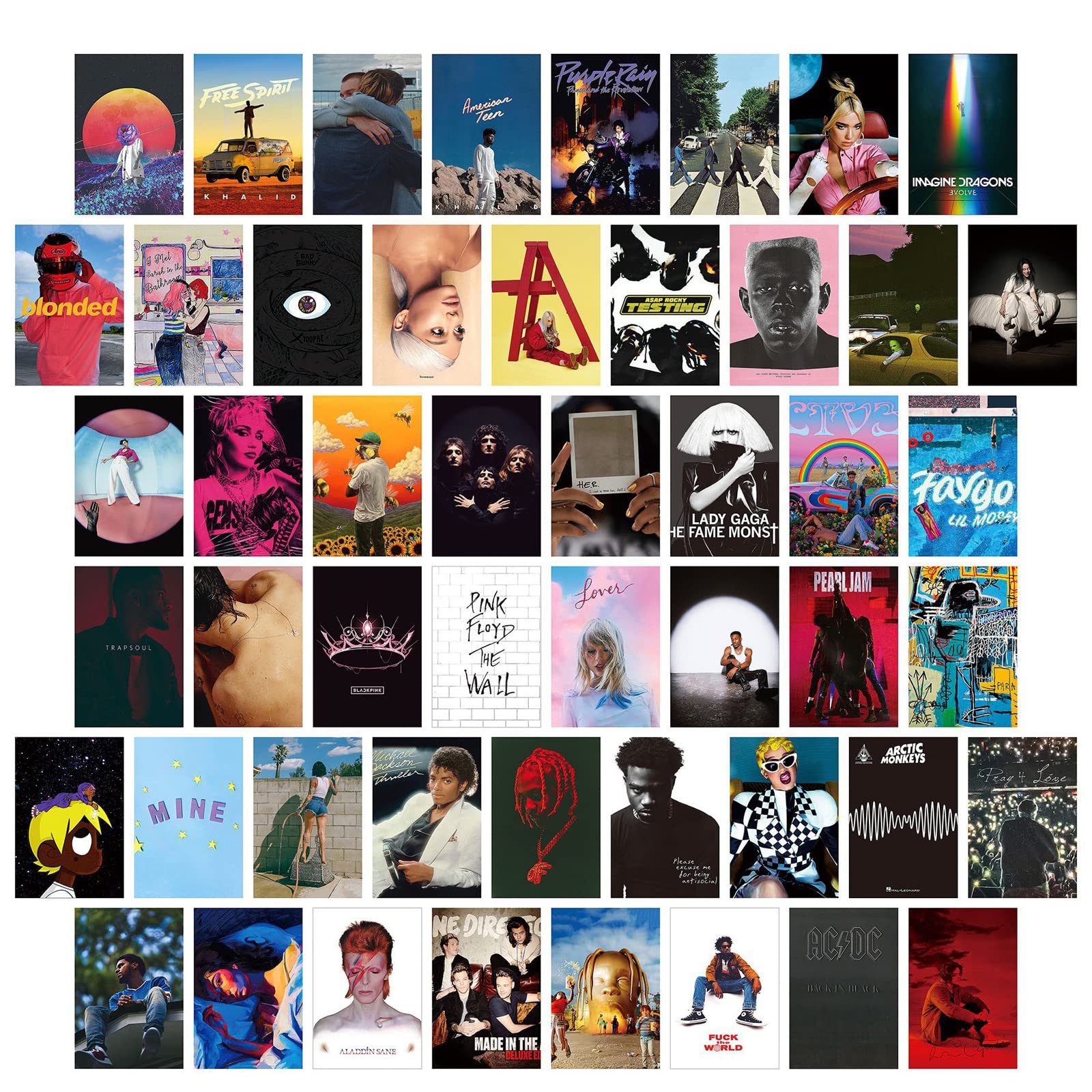 Buy 50PCS Album Cover Aesthetic Pictures Wall Collage Kit, Musical ...
