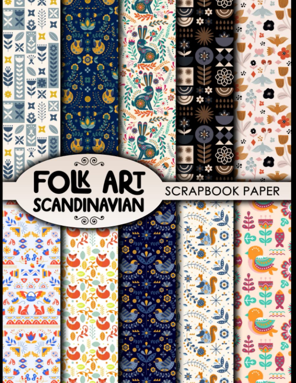 Folk Art Scandinavian Scrapbook Paper: 20 Double Sided Sheets 8.5 x 11 ...