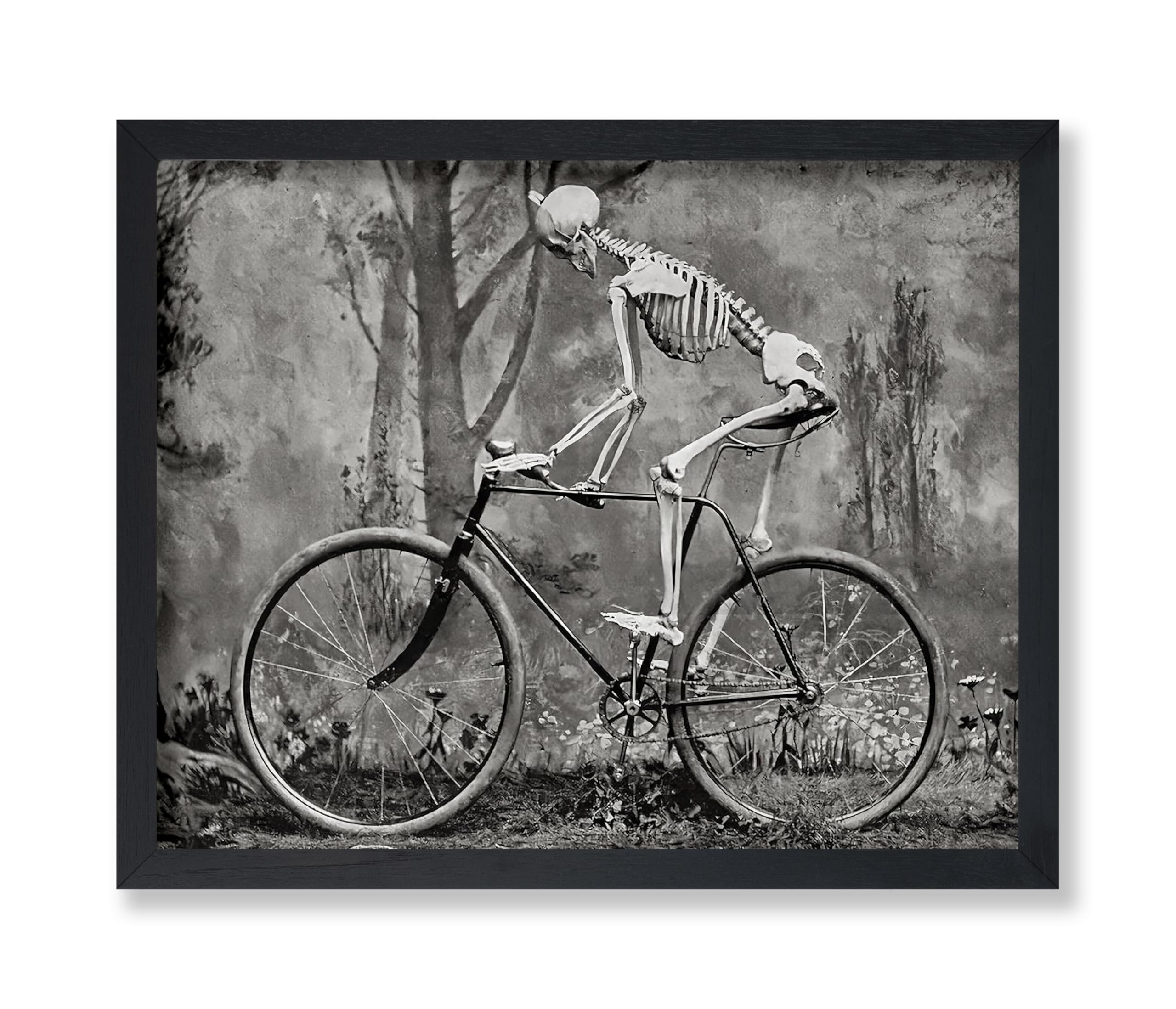 Amazon.com: Poster Master Vintage Skeleton Riding Bicycle Poster ...