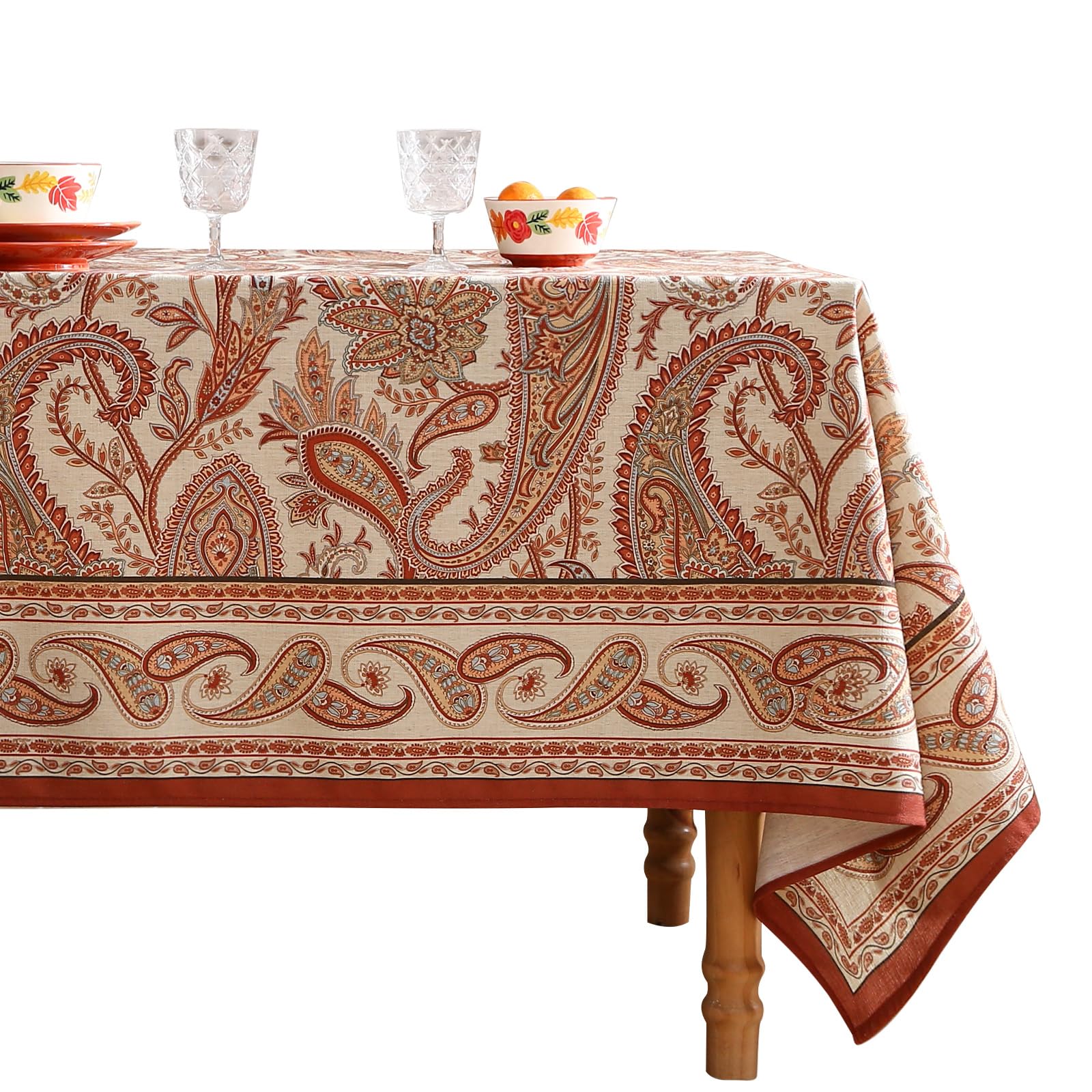 Amazon.com: ISAENNE French Tablecloth for Square Tables,Linen Table ...