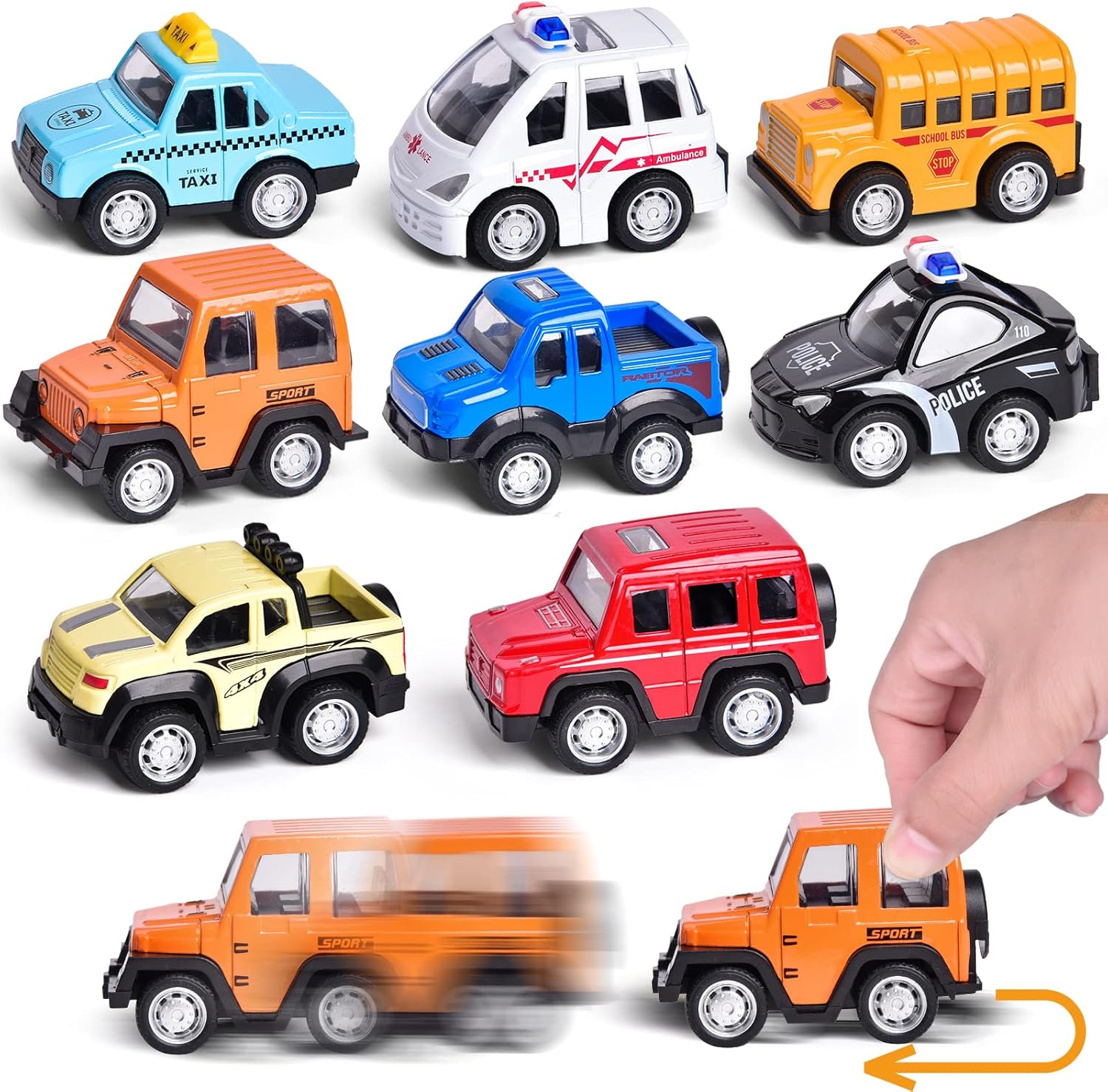 Amazon.com: FUN LITTLE TOYS 1:48 Die Cast Metal Toy Cars for Toddles ...