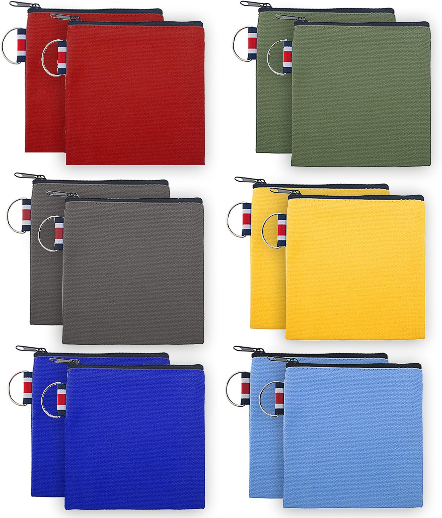 Amazon.com: Aspire 12-Pack Canvas Coin Purses, Square DIY Small Zipper ...