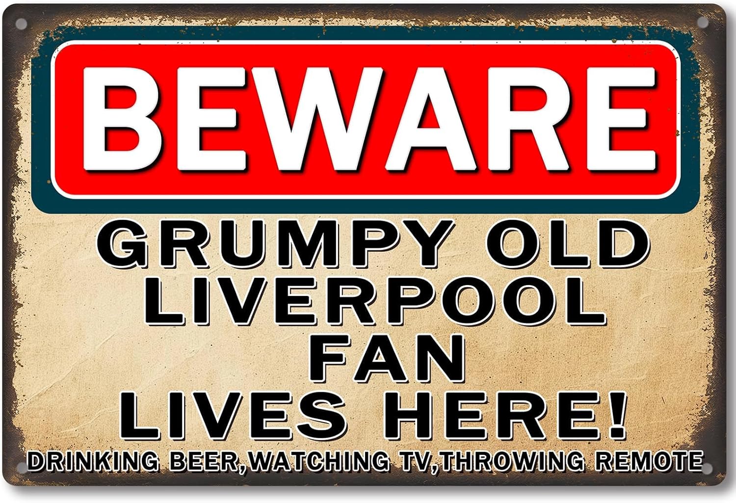 Liverpool Gifts Metal Tin Sign, 8x12In Vintage Beware Grumpy Old ...