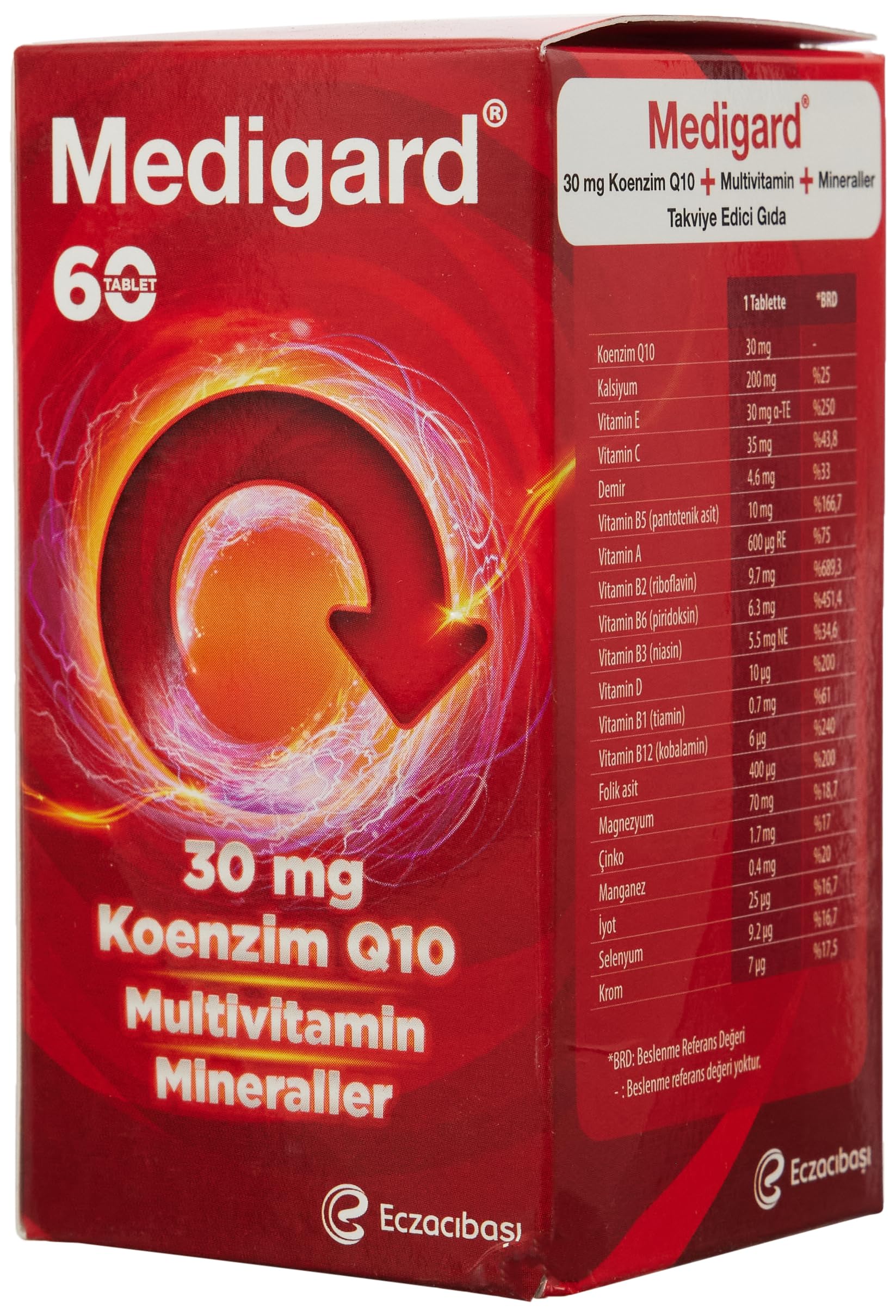 Medigard 60 tablet 30 mg Koenzim Q10 & Vitamin Mineral Kompleksi ...