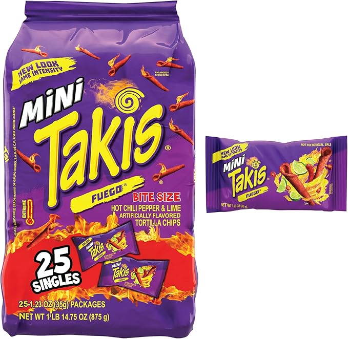 Mini Takis Fuego 125 Bags (1.2 Oz Each) : Amazon.fr: Epicerie