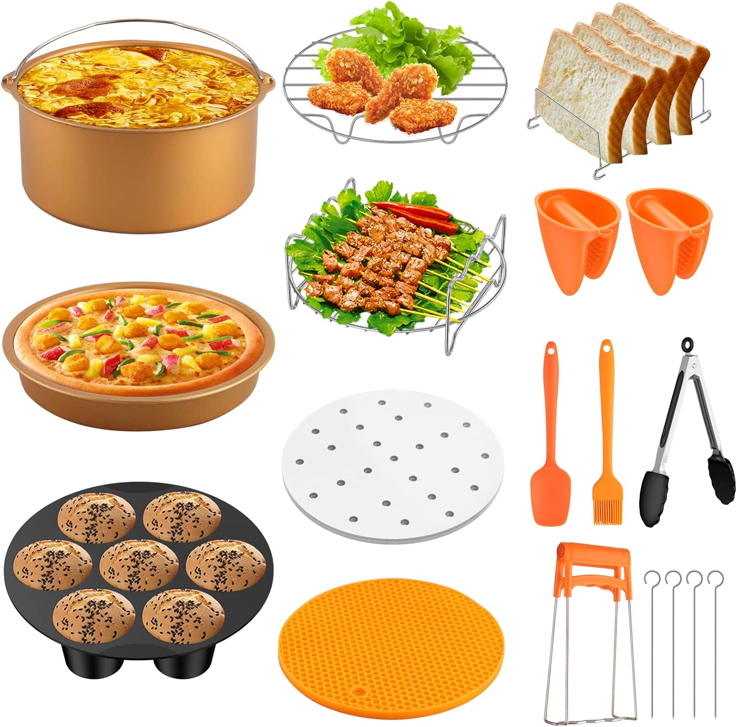 14PCS Air Fryer Accessories FUNYKICH 7 Inch General Air Fryer 14pcs-air-fryer-accessories-funykich-7-inch-general-air-fryer