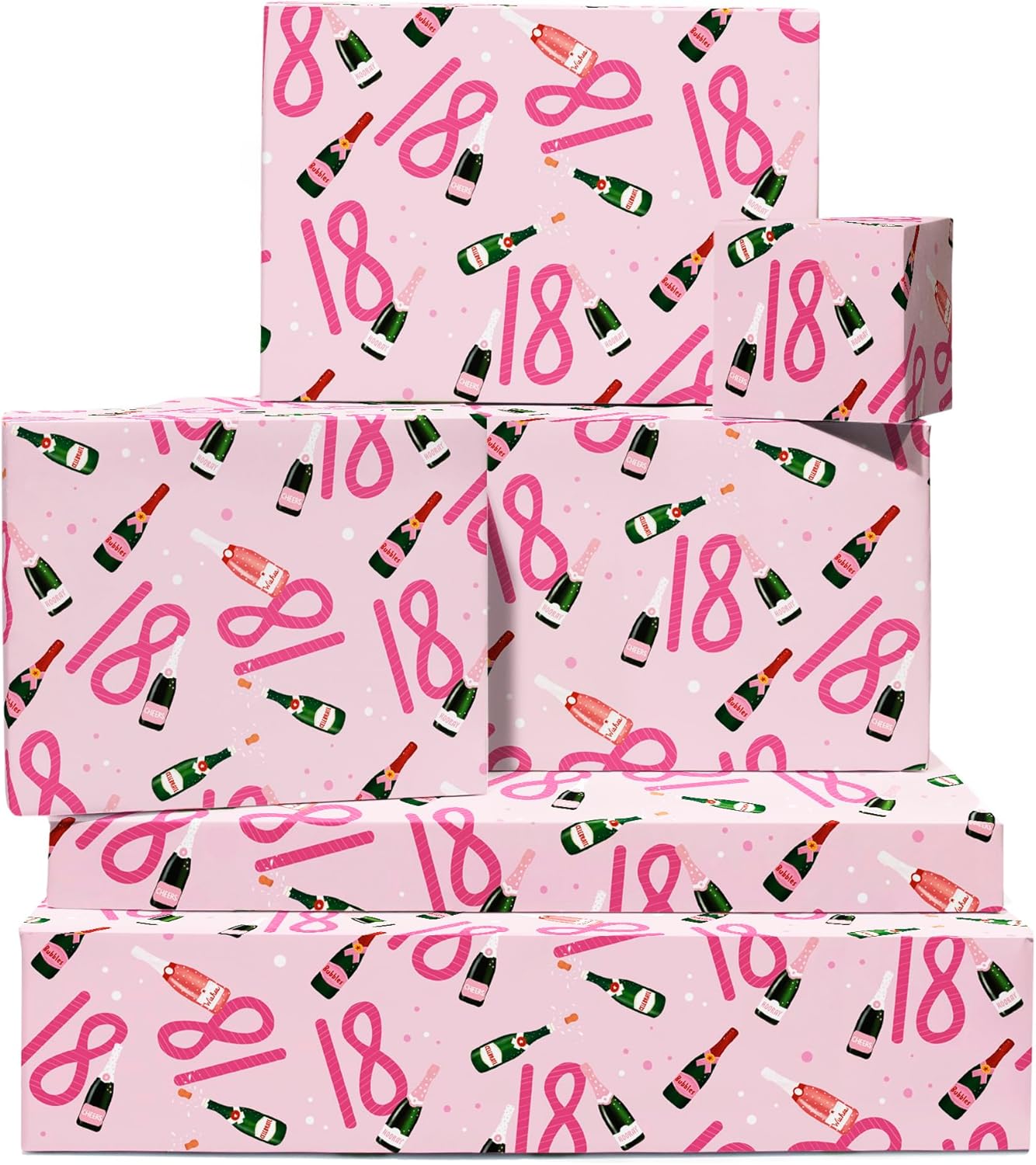 Amazon.com: CENTRAL 23 18th Birthday Wrapping Paper - 6 Sheets of ...