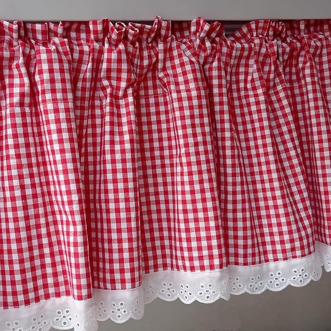 Amazon.com: A.Monamour Short Curtain for Small Window Cotton Farmhouse ...