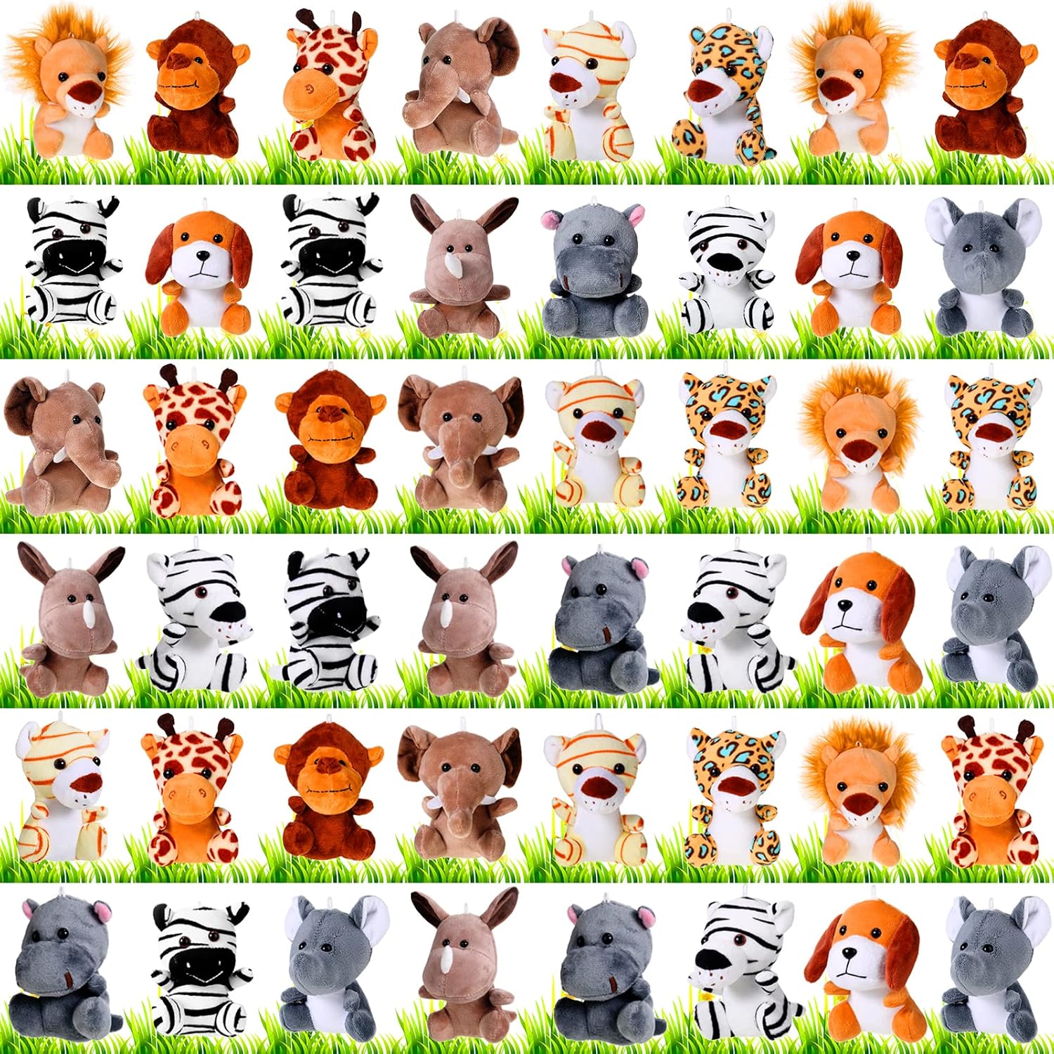 Amazon.com: 48 Pcs Bulk Mini Jungle Animal Plush Toys Small Stuffed Forest Animals in 4-5.5 Inch ...