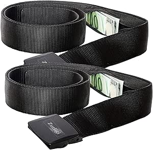Zurligi 2 Pcs Money Belts for Men Women, 1.2M Travel Wallet Belt ...