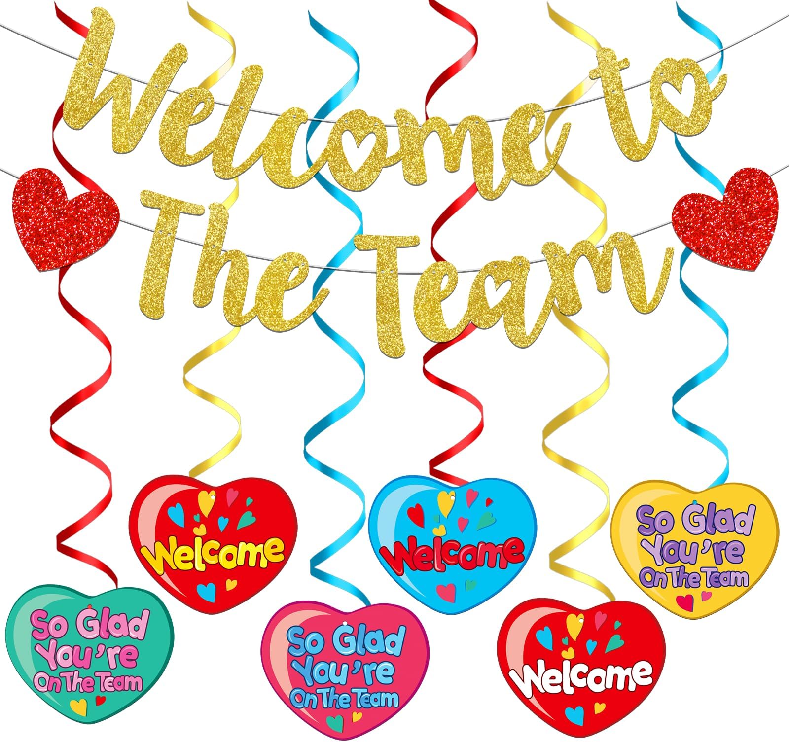 Amazon.com: Blukey Pre-Strung Holographic Welcome Banner Decorations ...