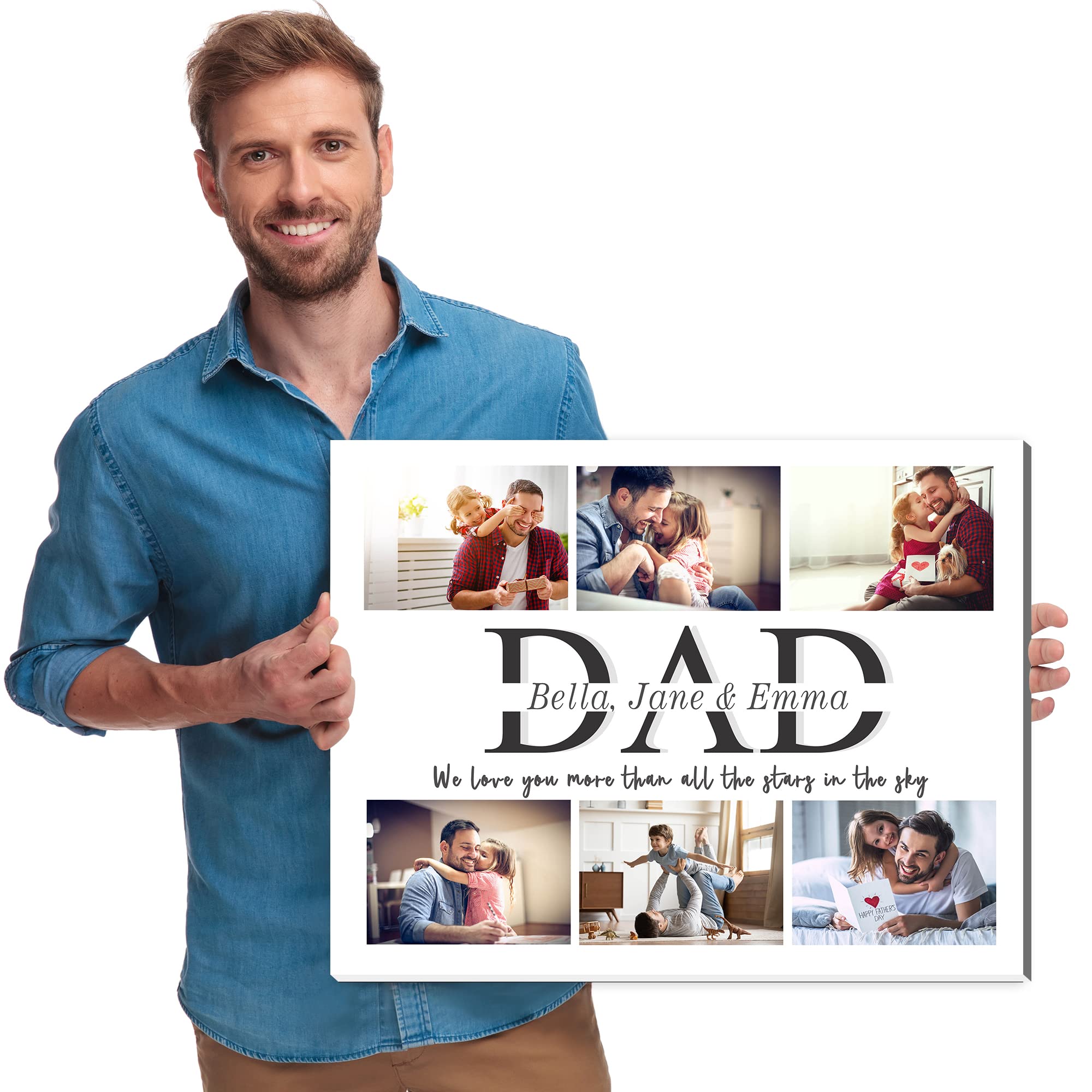Amazon.com: Custom Picture Collage on Dad Canvas Wall Hanging Art ...